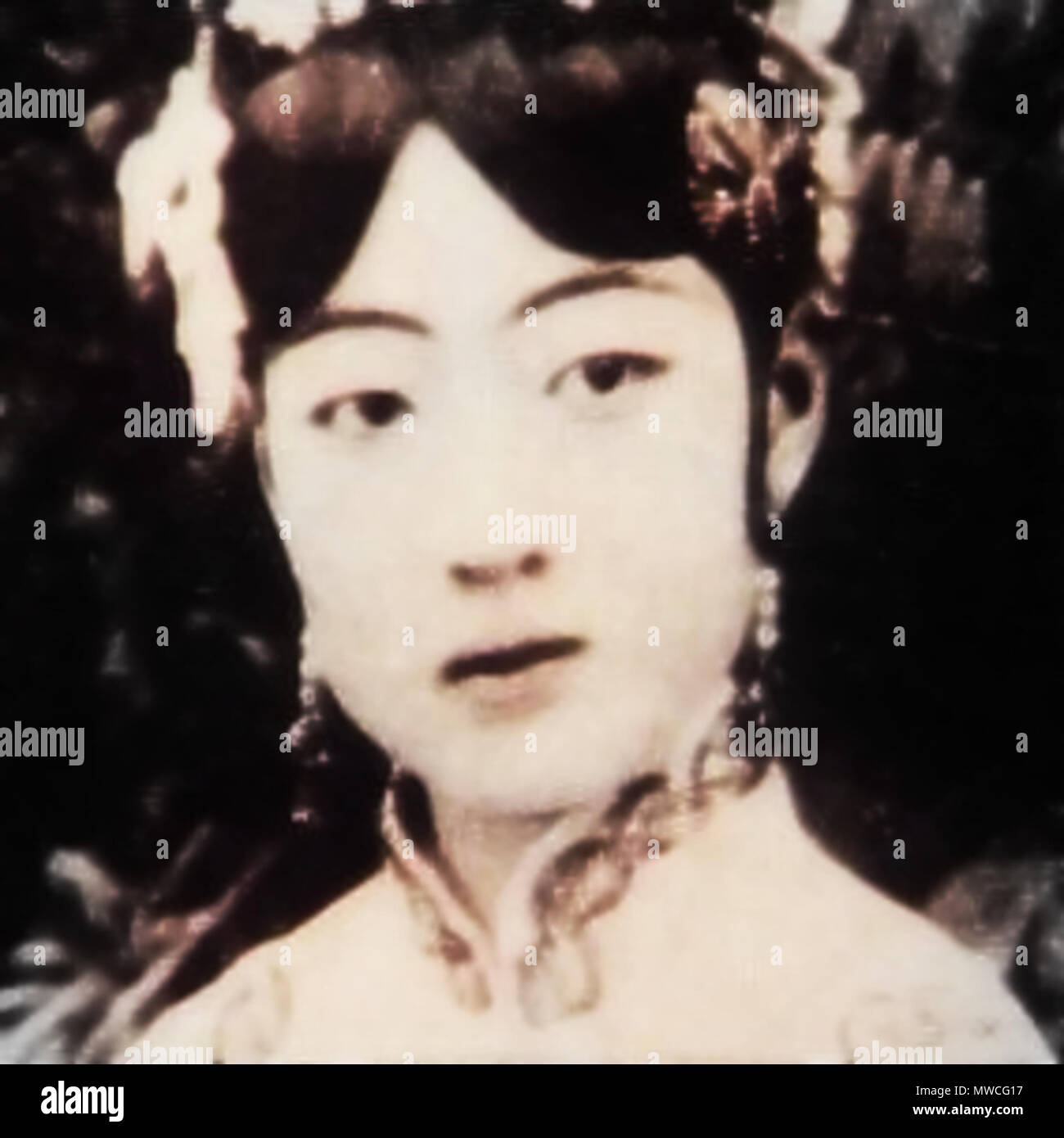 . Photograph of the Qing Dynasty Empress Gobele Wan-Rong of XuanTong ...