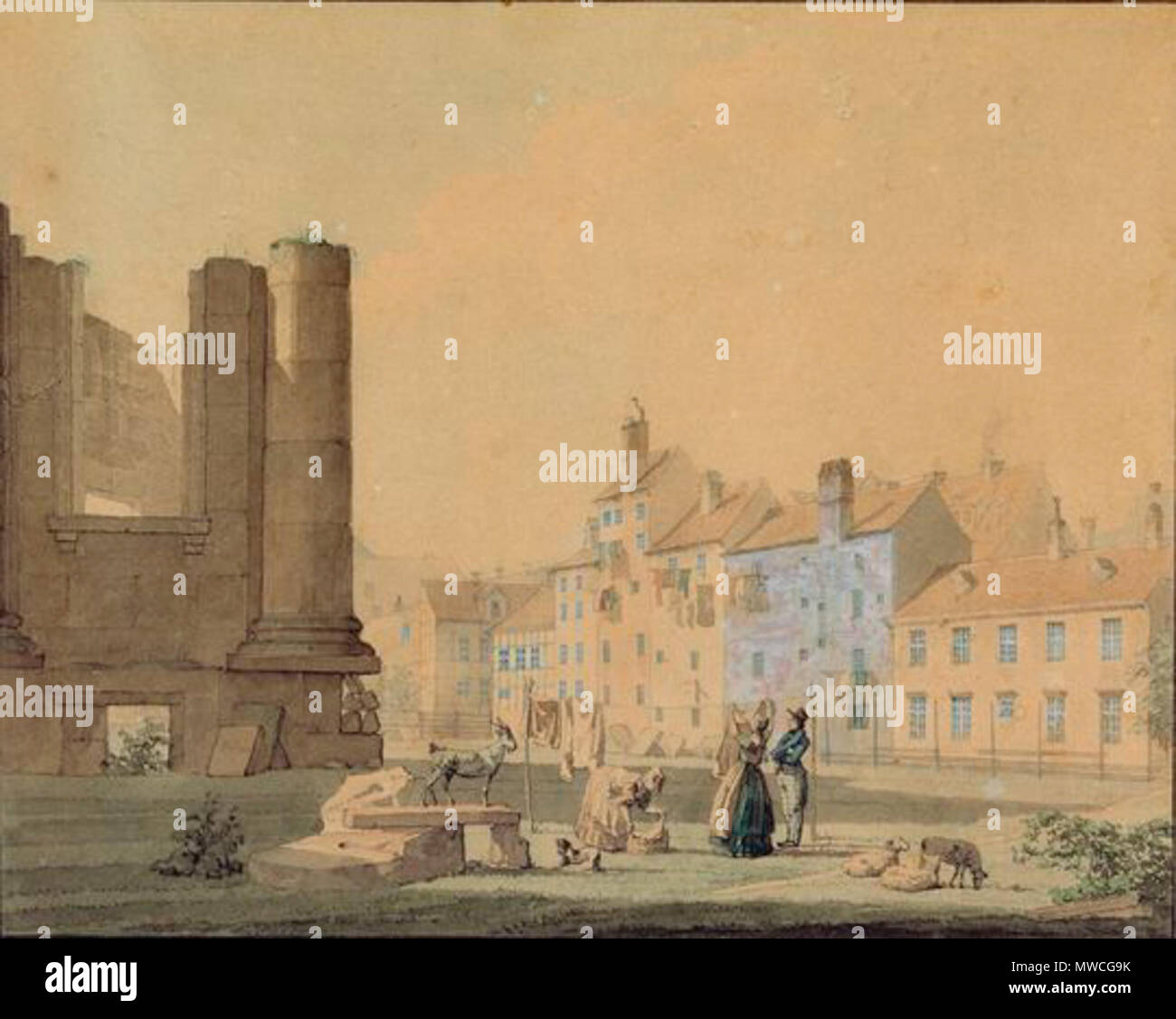 . The uncompleted Marble Church in Copenhagen as it stood as a 'ruin ...