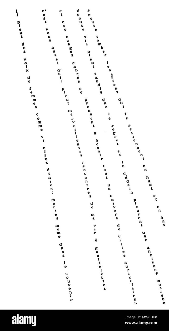 Guillaume apollinaire calligramme hi-res stock photography and images ...