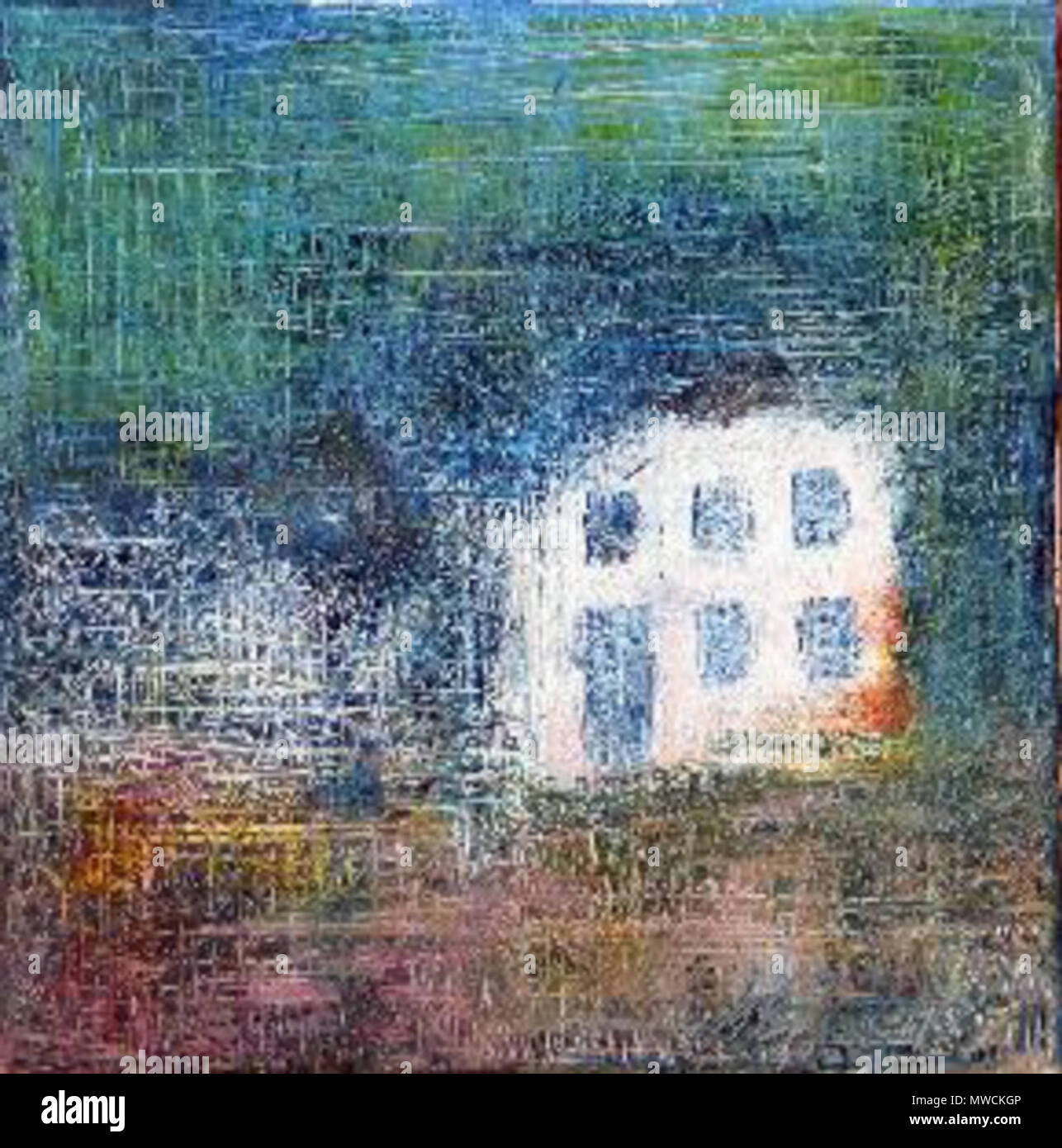 . Village house. Дом в деревне. A painting by Russian artist Mikhail ...