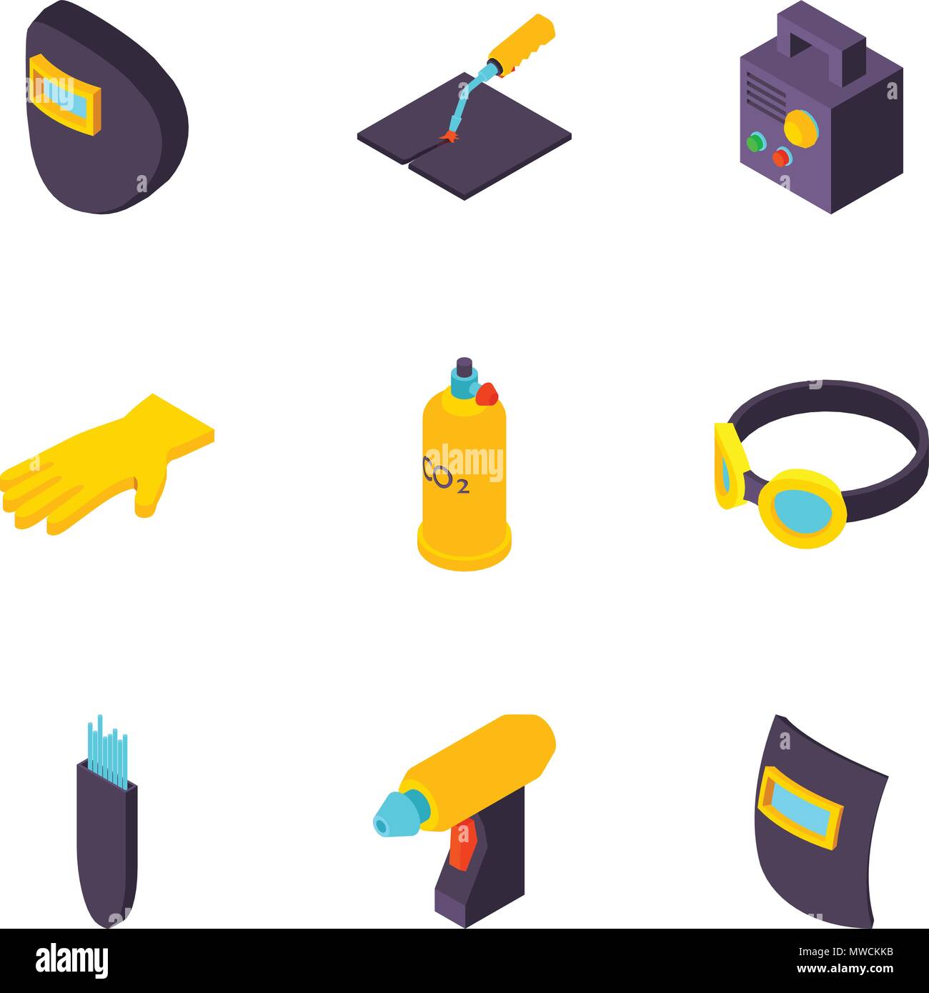 Construction project icons set, isometric style Stock Vector Image ...