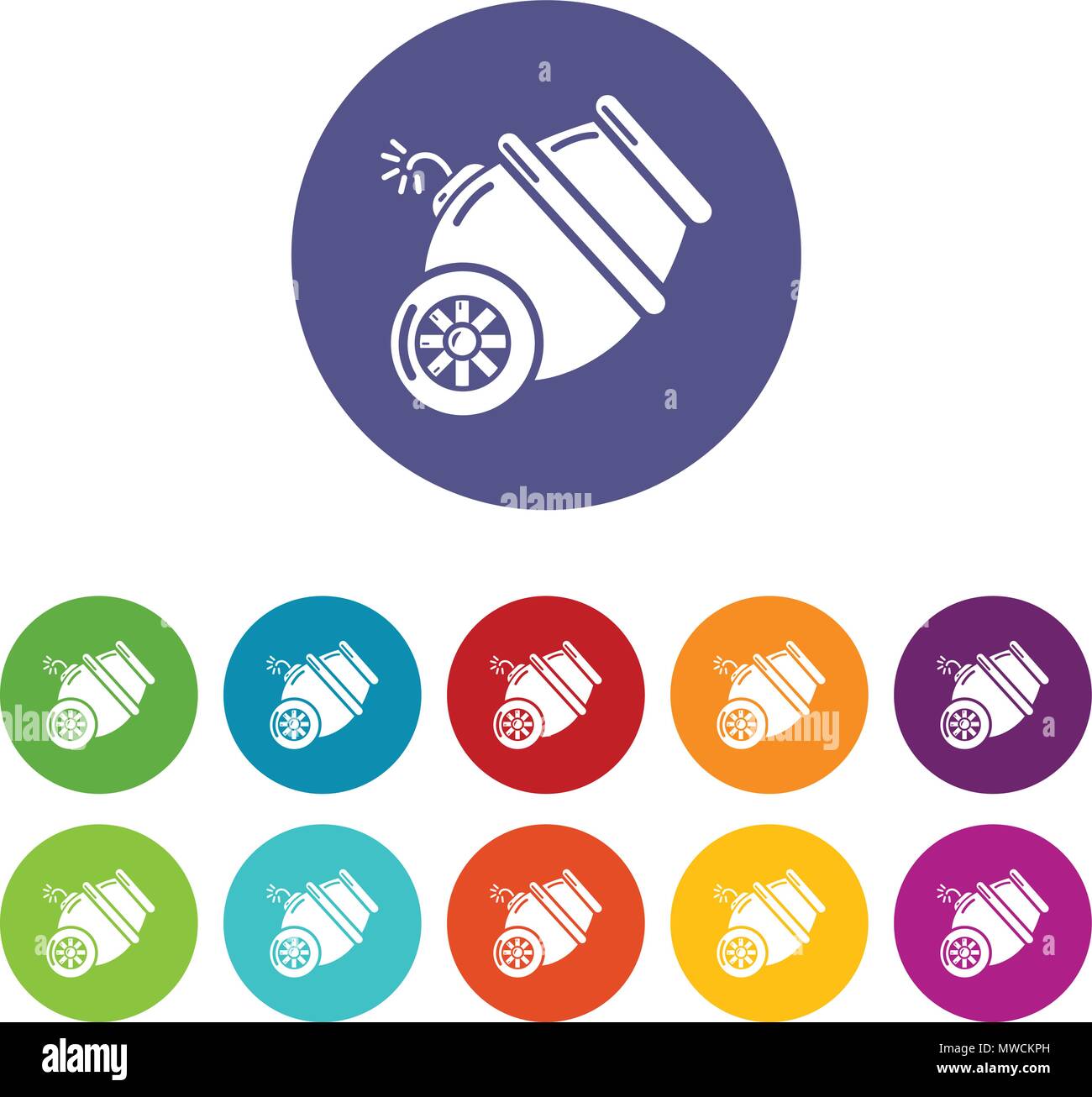 Ship cannon icons set vector color Stock Vector Image & Art - Alamy