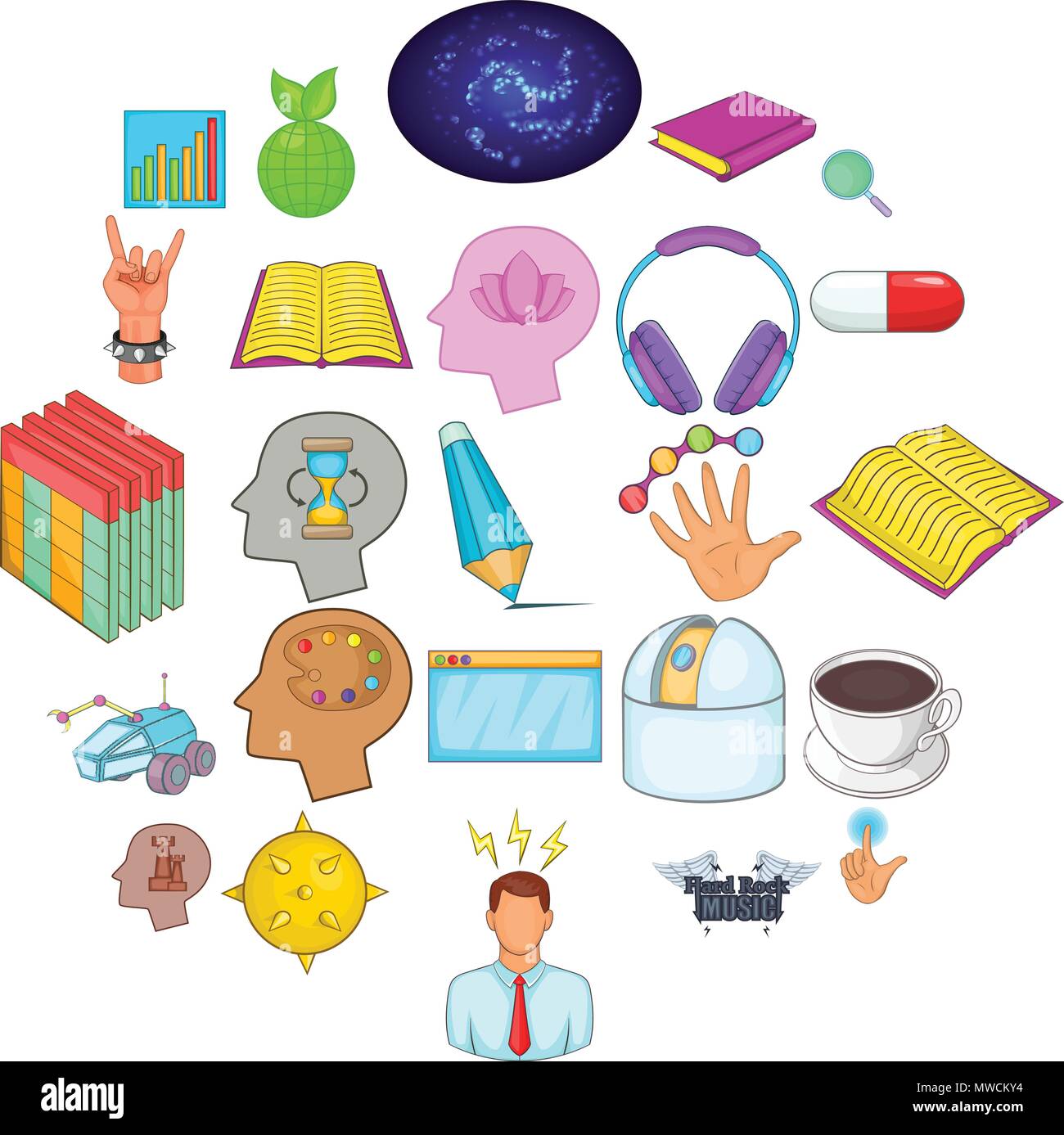 Human mind icons set, cartoon style Stock Vector Image & Art - Alamy