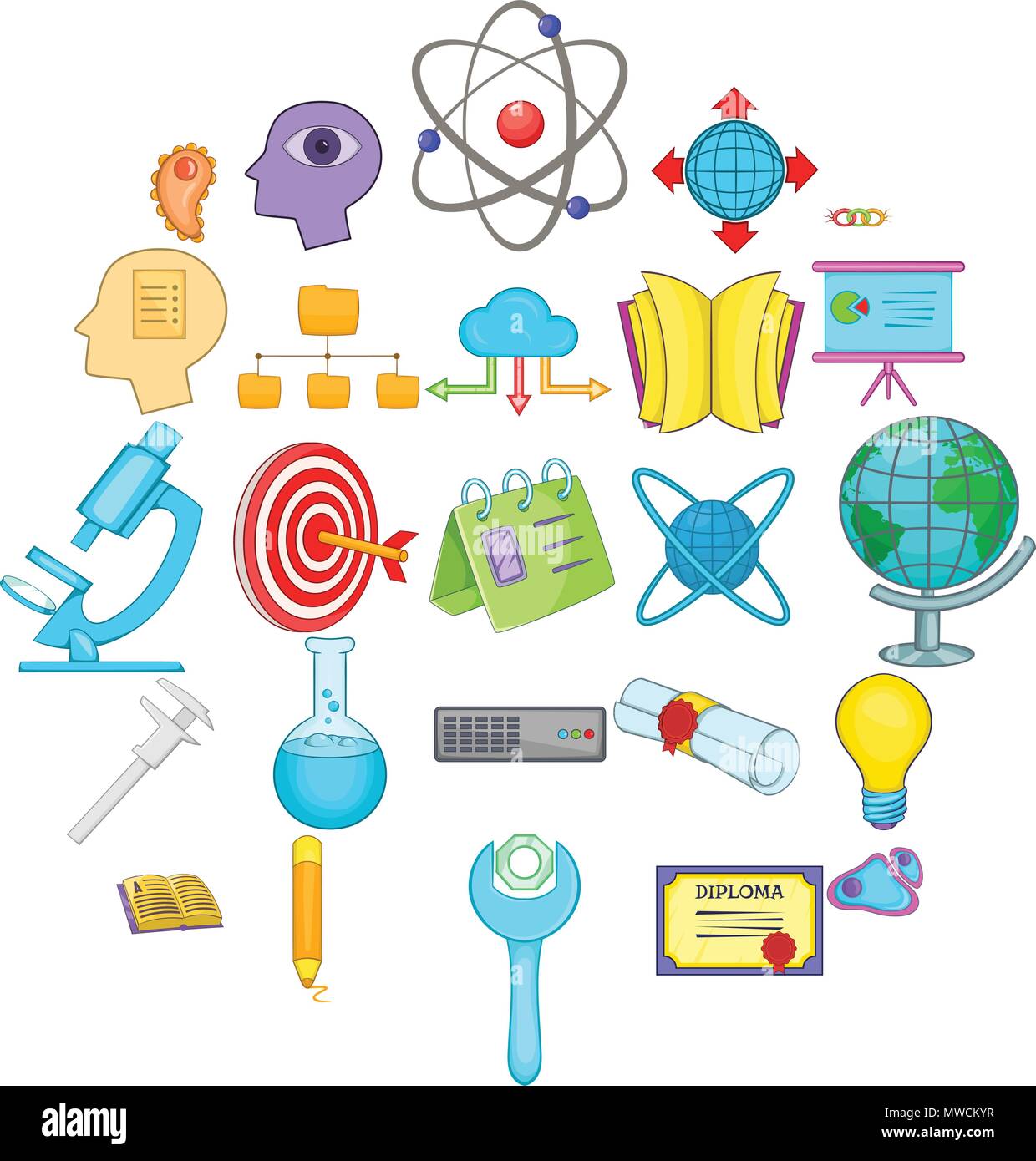 Human intelligence icons set, cartoon style Stock Vector Image & Art ...