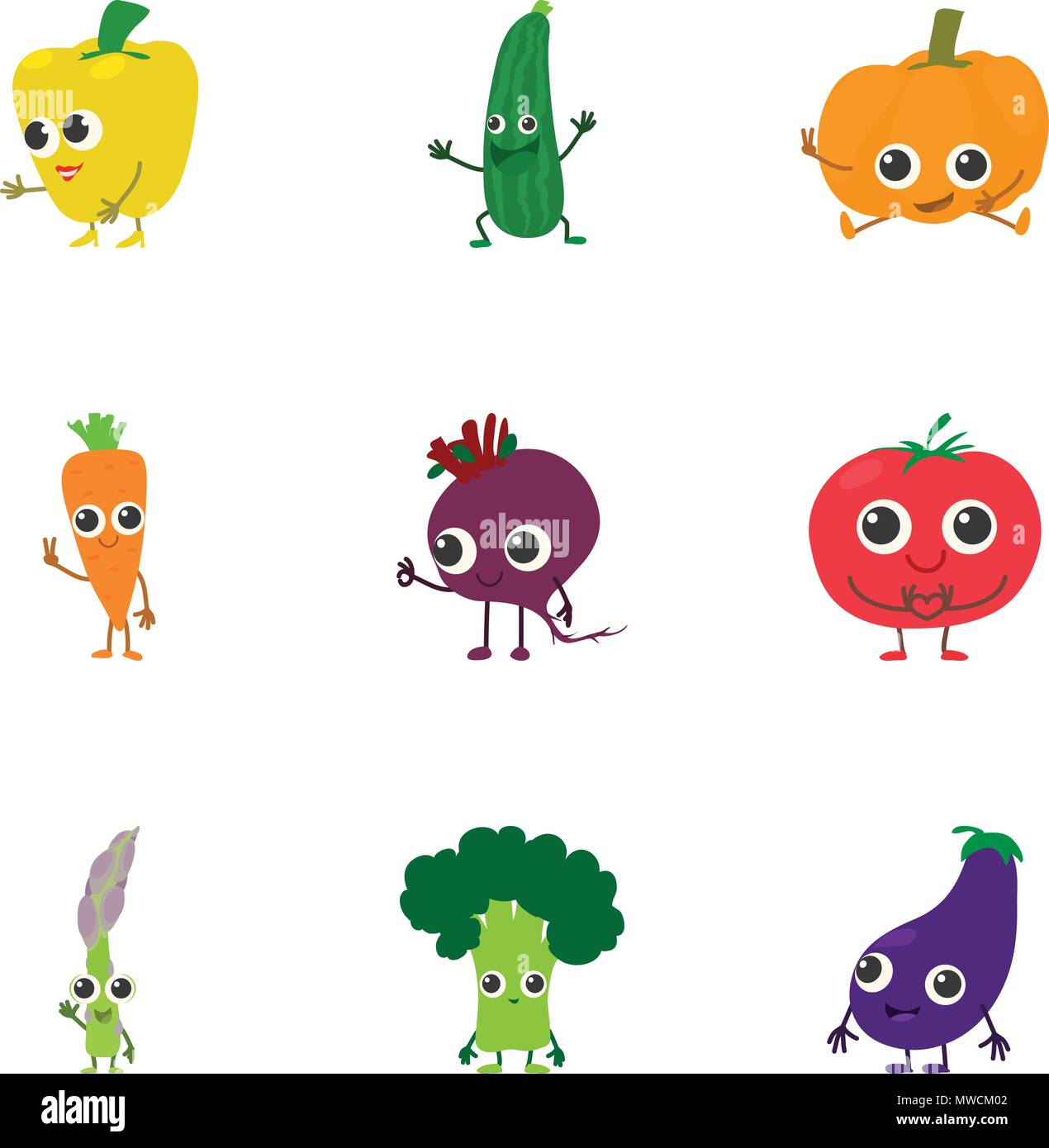 Veggie icons set, cartoon style Stock Vector Image & Art - Alamy