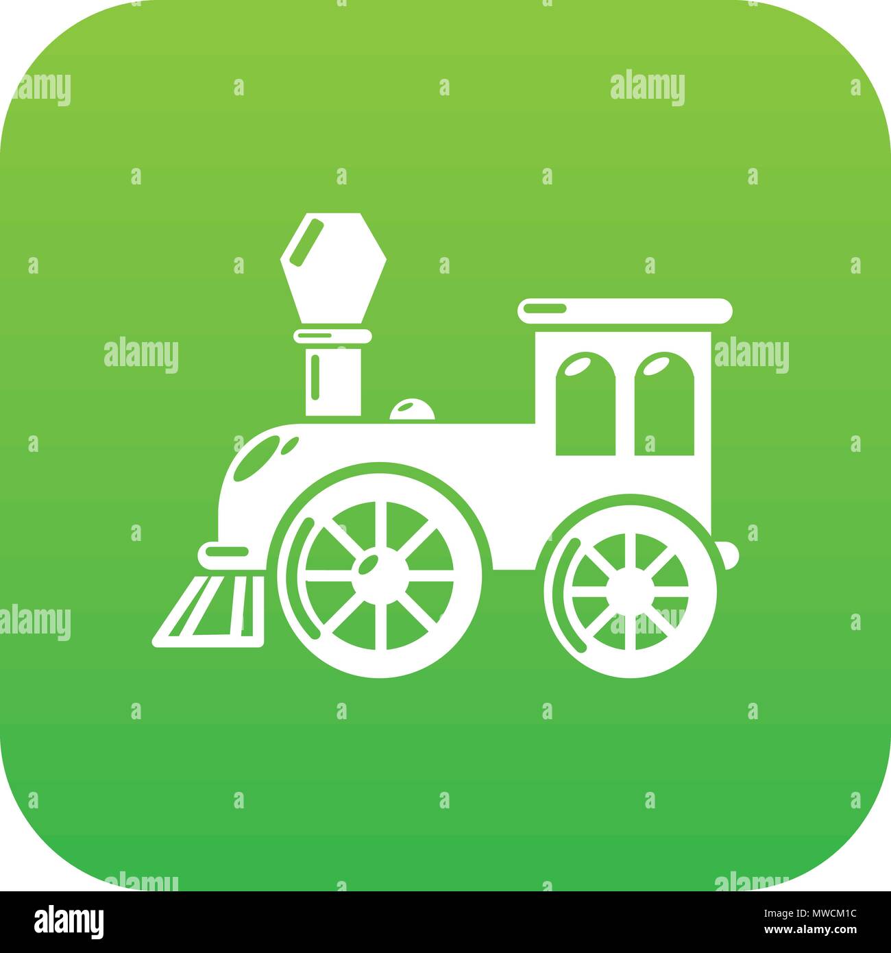 Old train icon green vector Stock Vector Image & Art - Alamy
