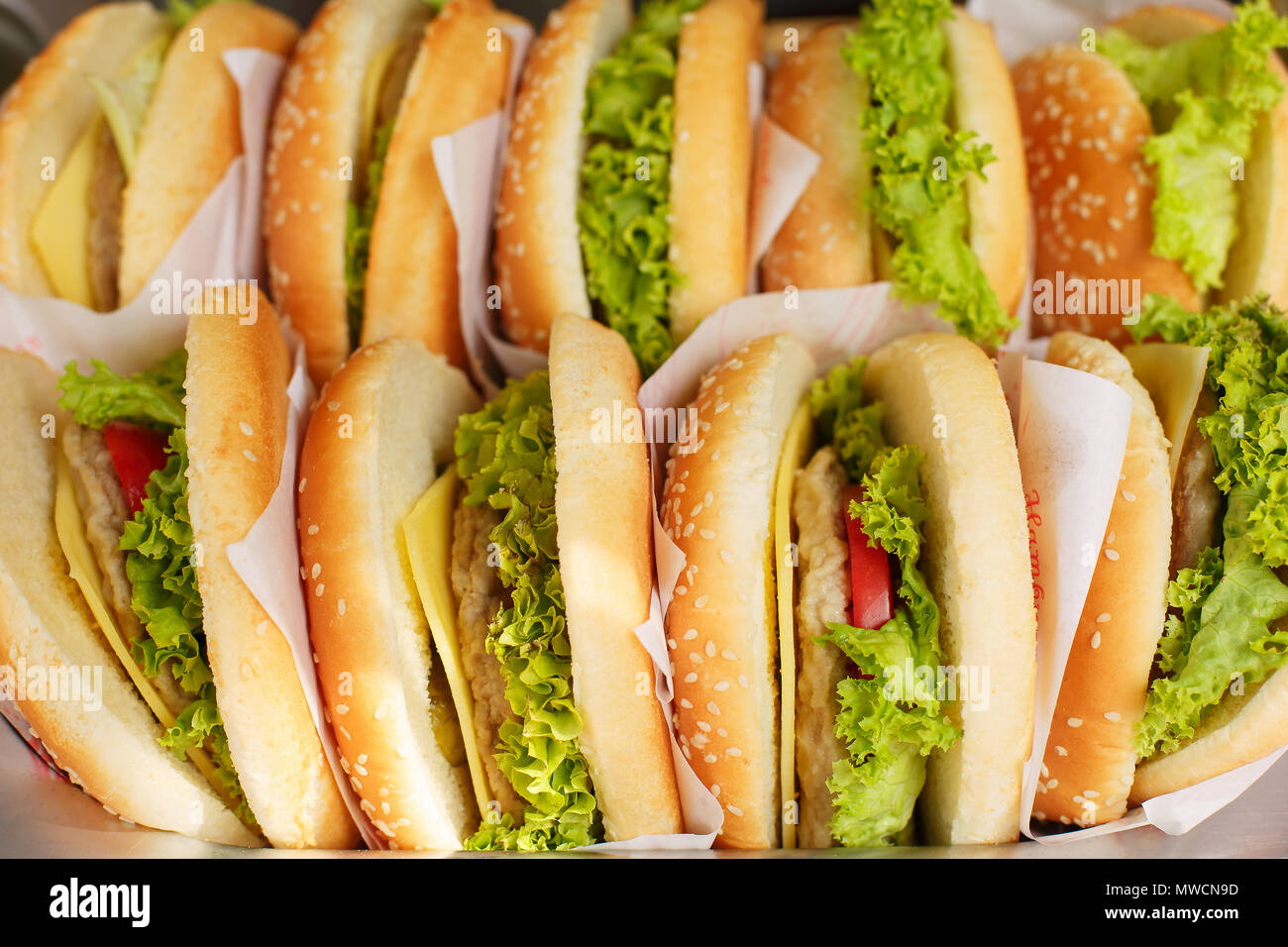 Stack of hamburgers hi-res stock photography and images - Alamy