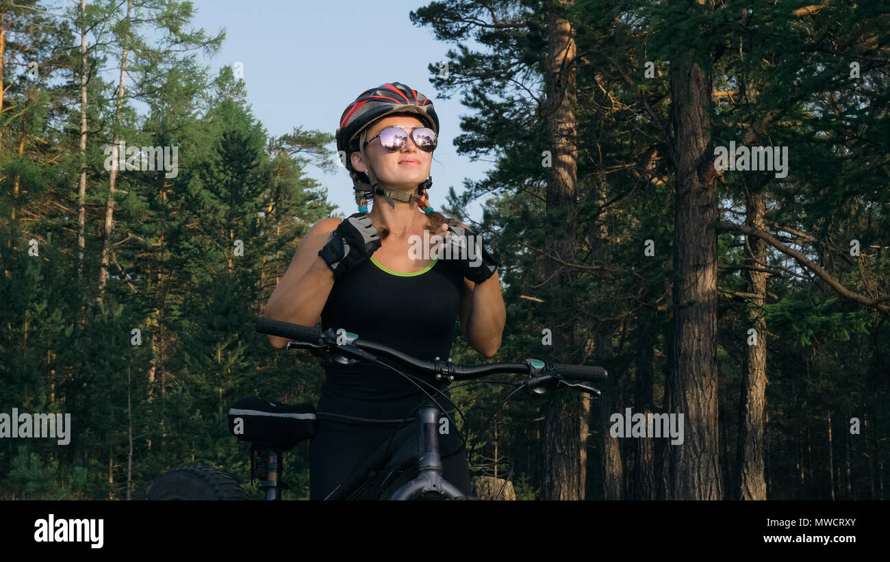 Fat bike also called fatbike or fat-tire bike in summer riding in the ...