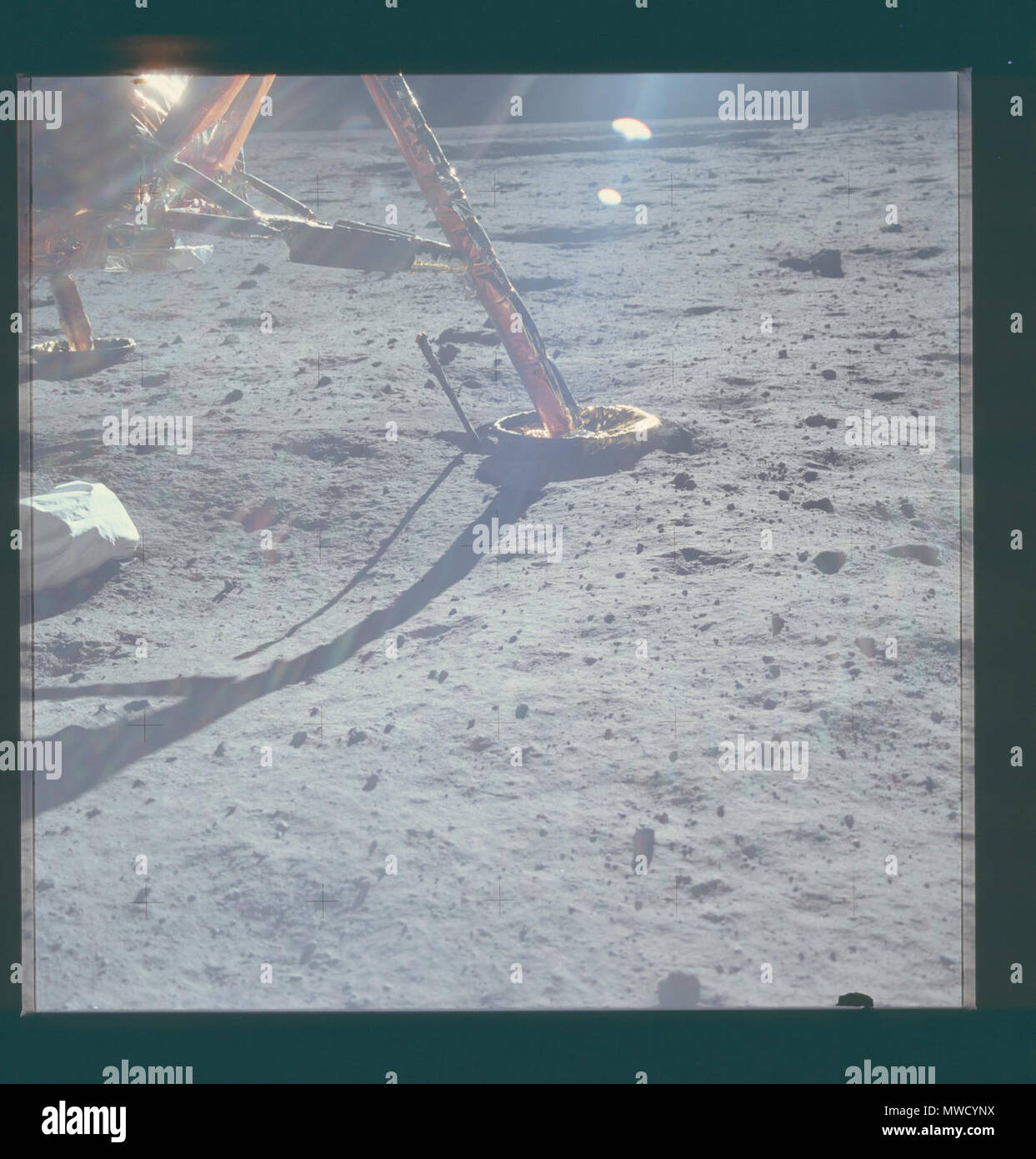 Apollo moon mission. Exploring the moons surface with landing module ...