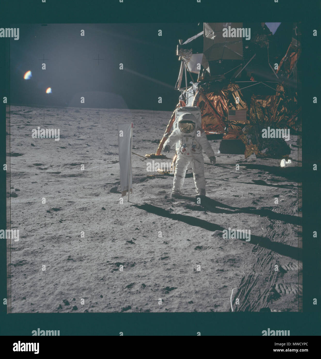 Apollo moon mission. Exploring the moons surface with landing module ...