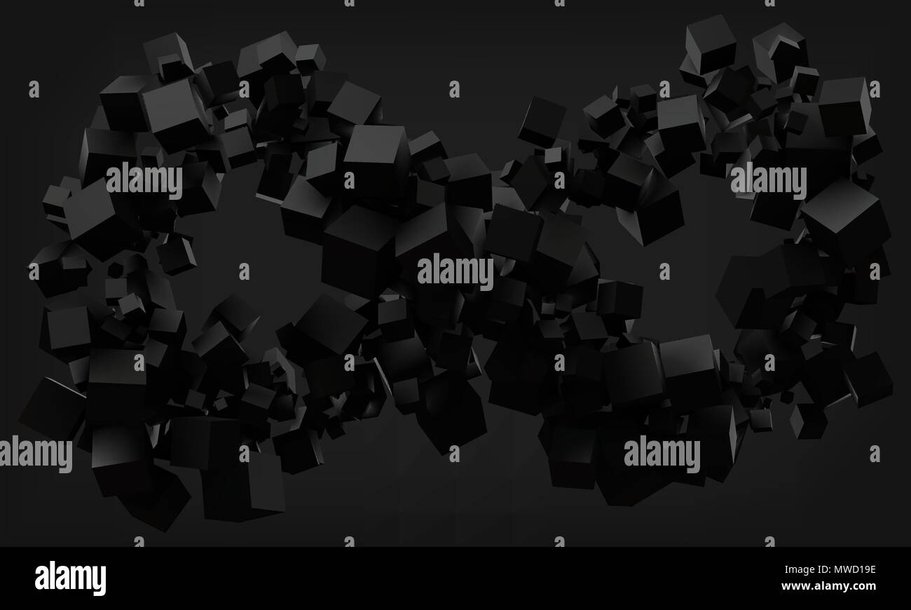 infinity symbol with elegant black cubes. 3d style vector illustration ...