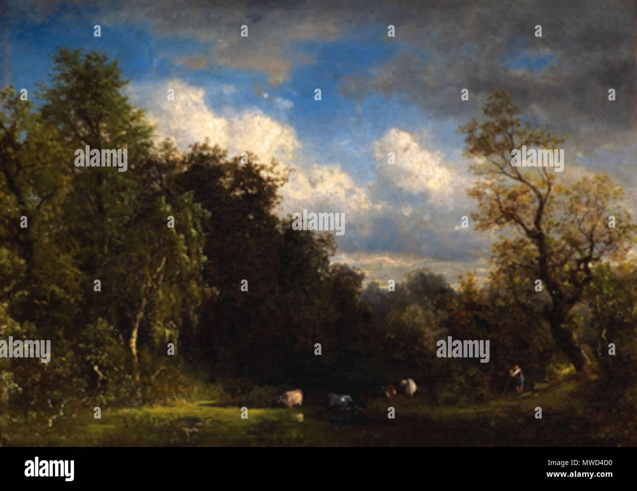 . Español: Paisaje, 1865 (?) óleo sobre tela- 31,5 x 43 cm Firmado y ...