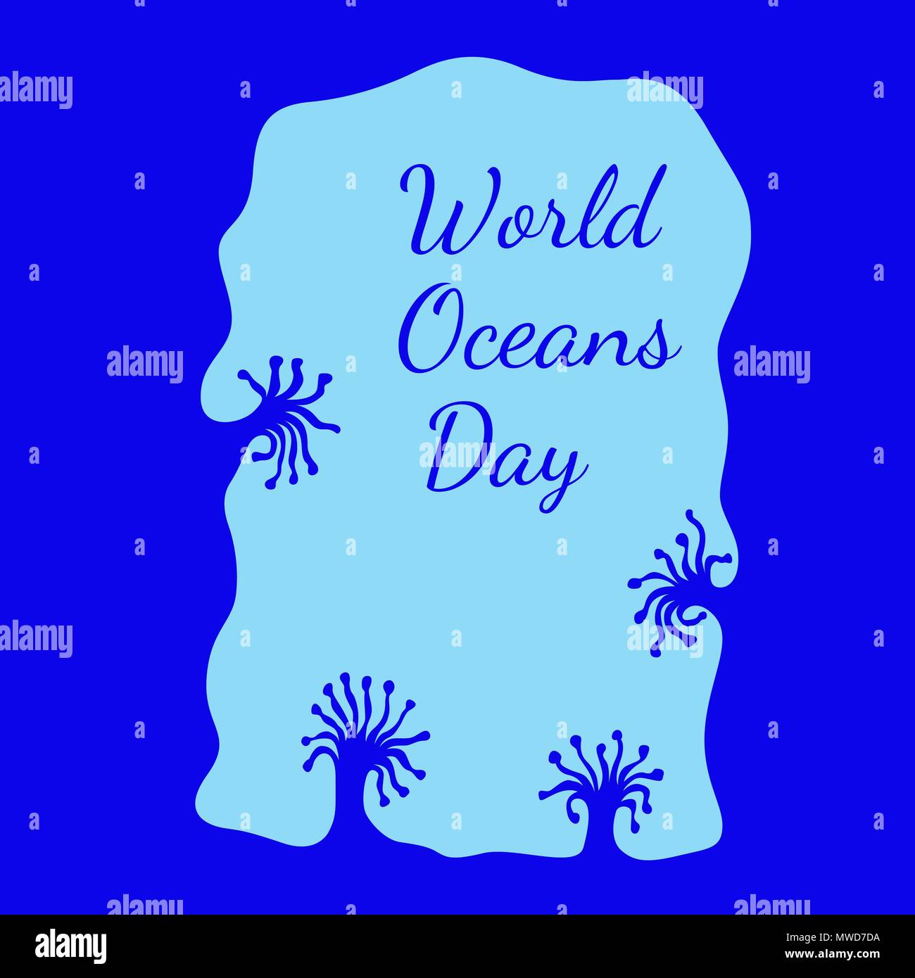 World Oceans Day 8 June Concept Of Ecological Holiday View From An