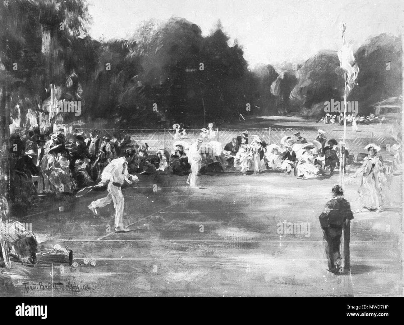 Tennis spectator Black and White Stock Photos & Images - Alamy