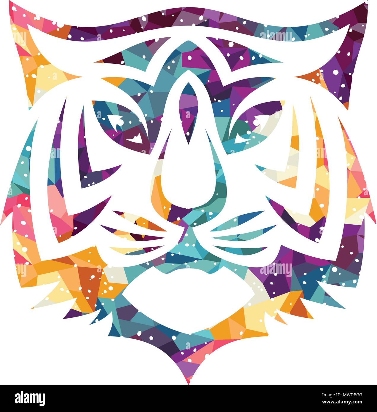 intimidating tiger front view theme logo template vector Stock Vector ...