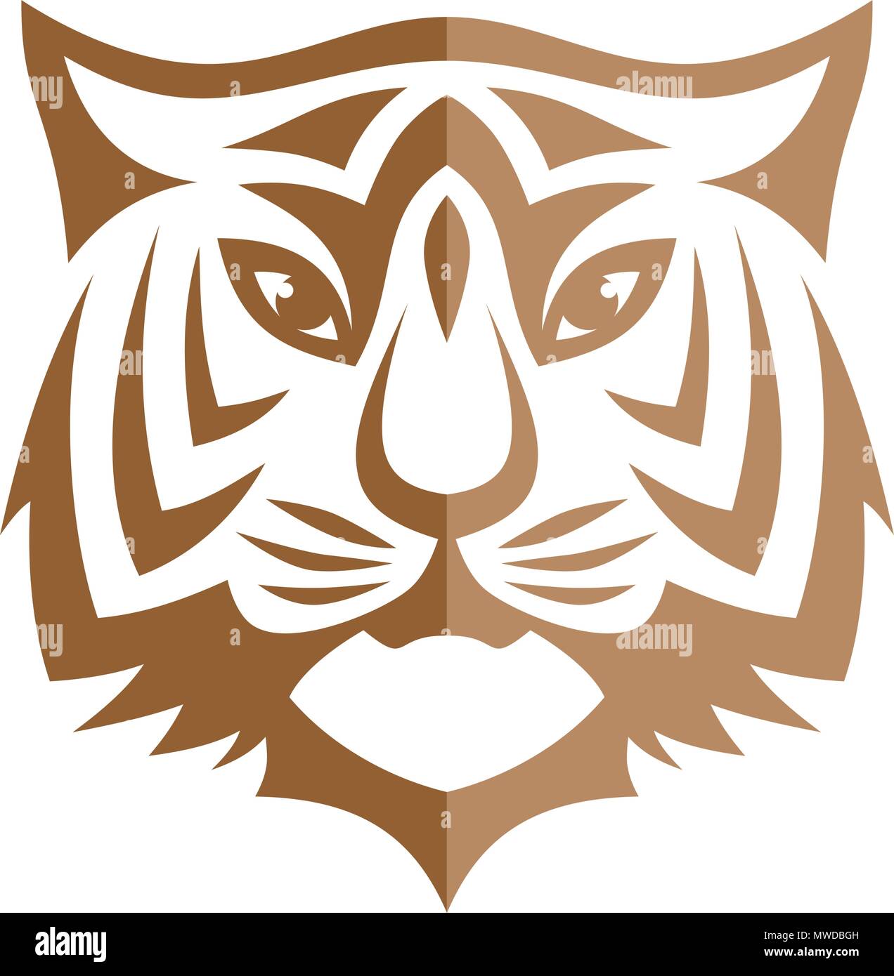 intimidating tiger front view theme logo template vector Stock Vector ...