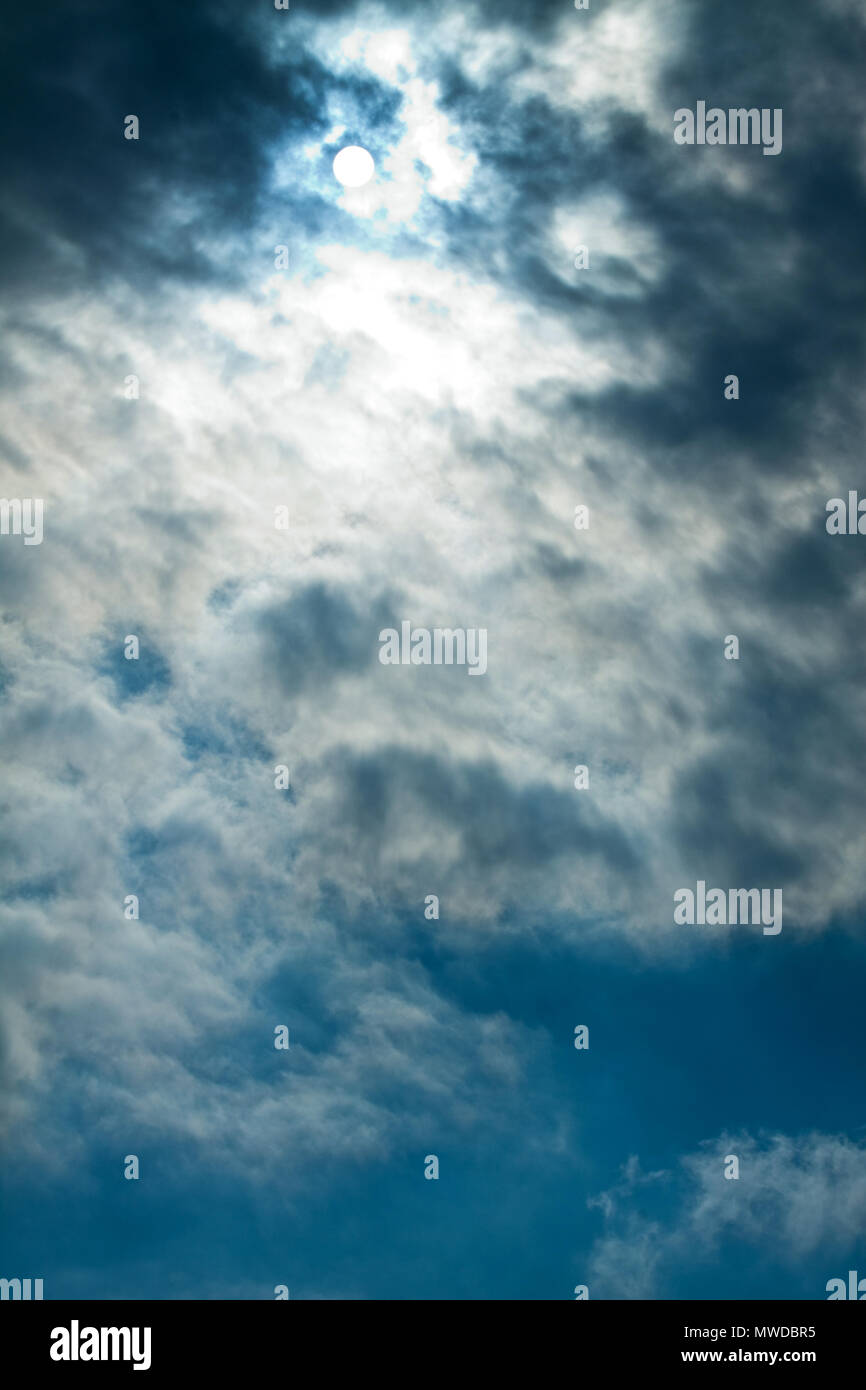 Stormy sky with white cloud. Background Stock Photo - Alamy