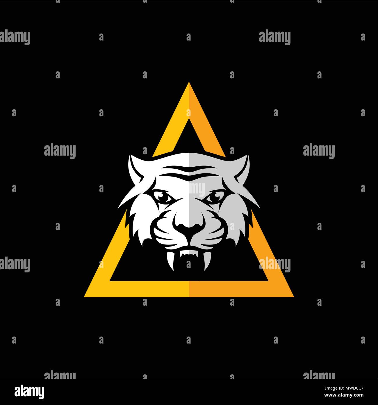 intimidating tiger front view theme logo template vector Stock Vector ...