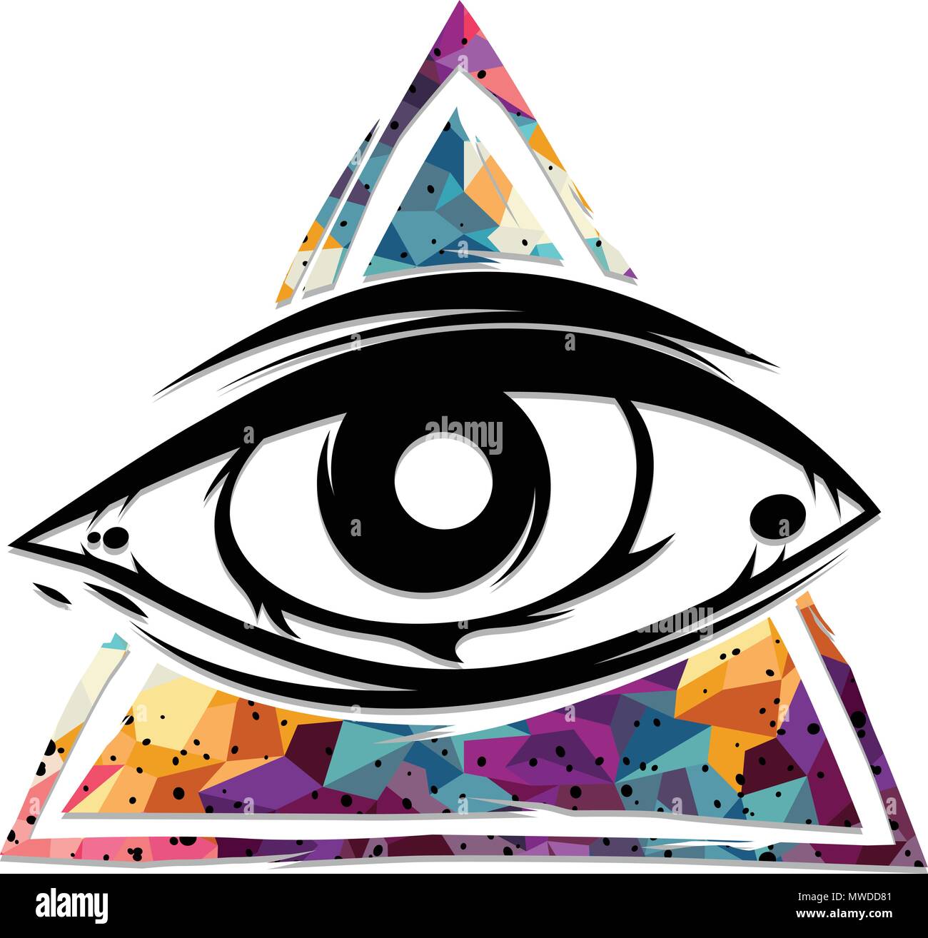 all seeing eye theme logo template vector art Stock Vector Image & Art ...