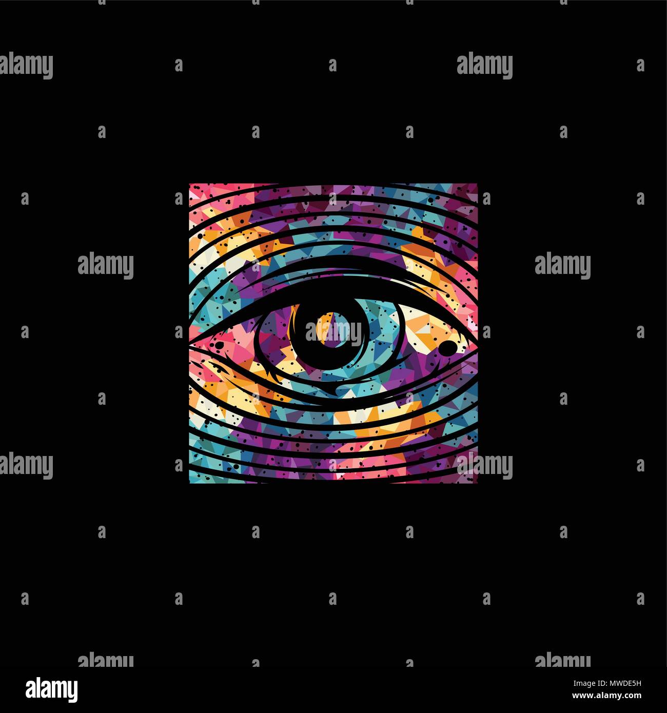 all seeing eye theme logo template vector art Stock Vector Image & Art ...