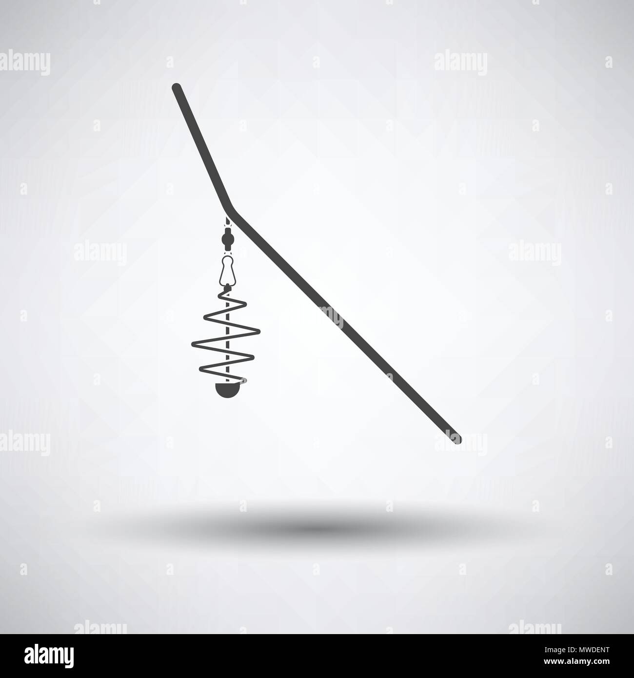 Icon of fishing feeder net on gray background, round shadow. Vector ...