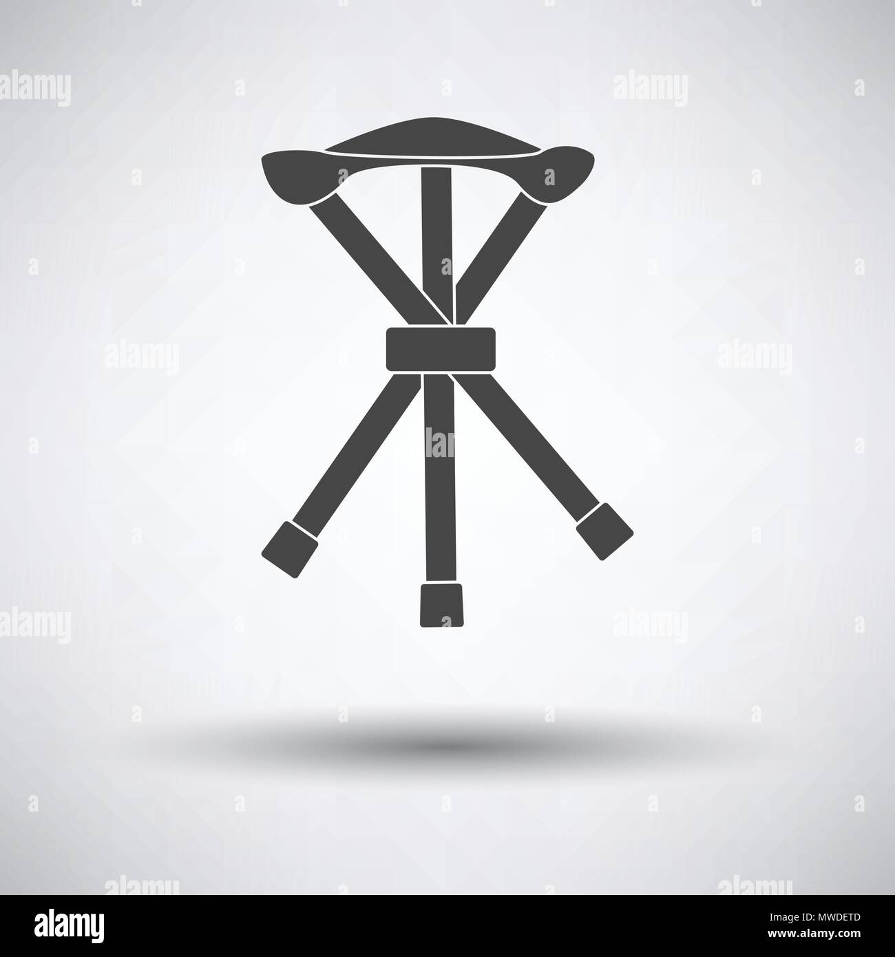 Icon of Fishing folding chair on gray background, round shadow. Vector ...