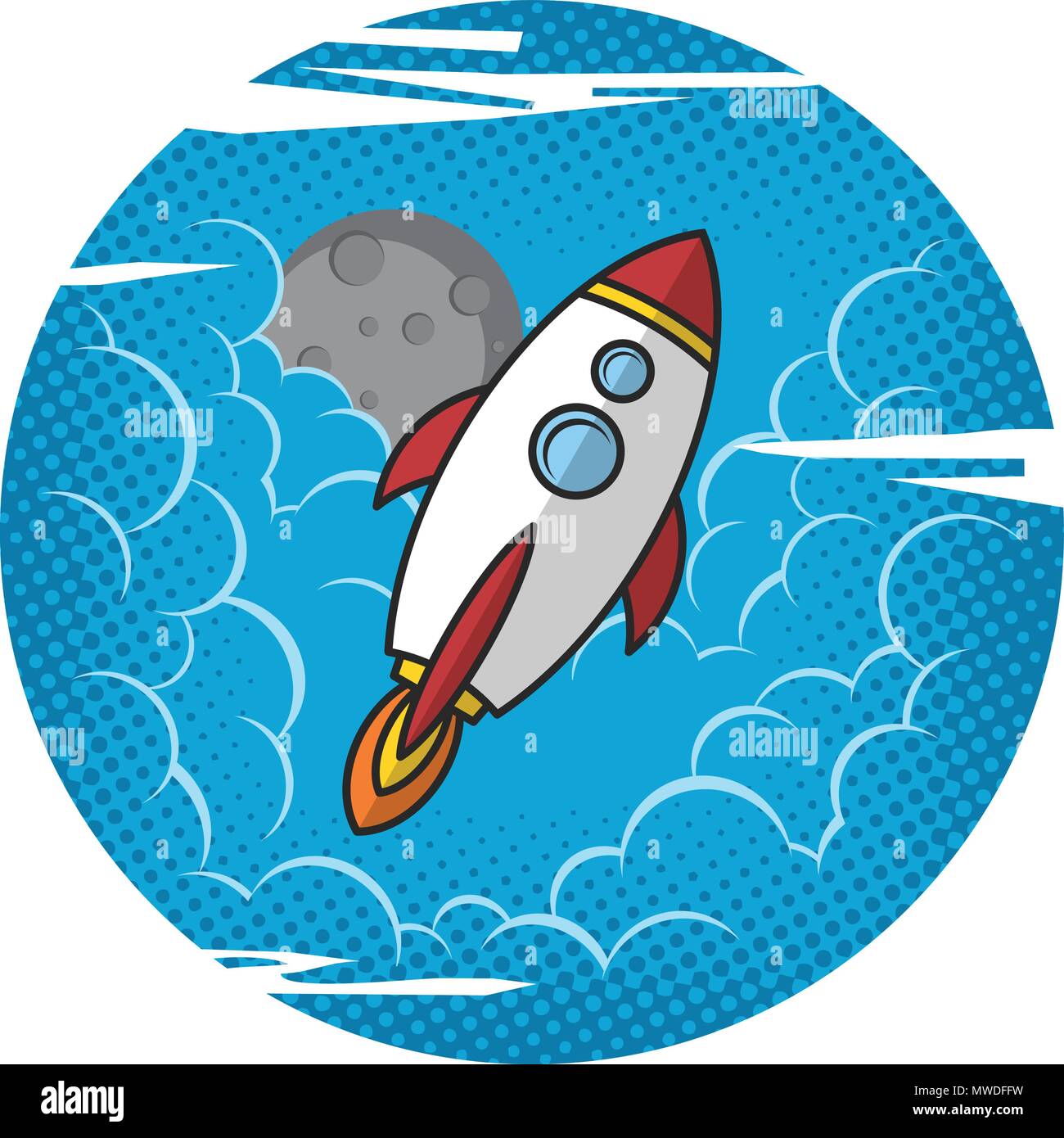 moon trip shuttle rocket vector art logo Stock Vector Image & Art - Alamy