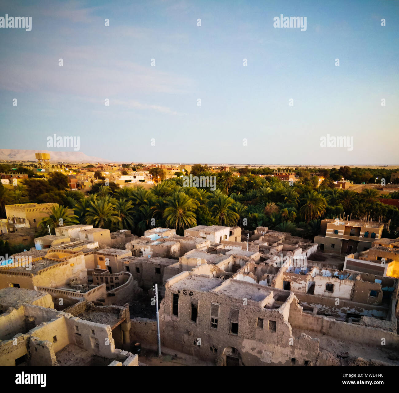 Aerial view to Balat old town, Dakhla oasis, Egypt Stock Photo - Alamy