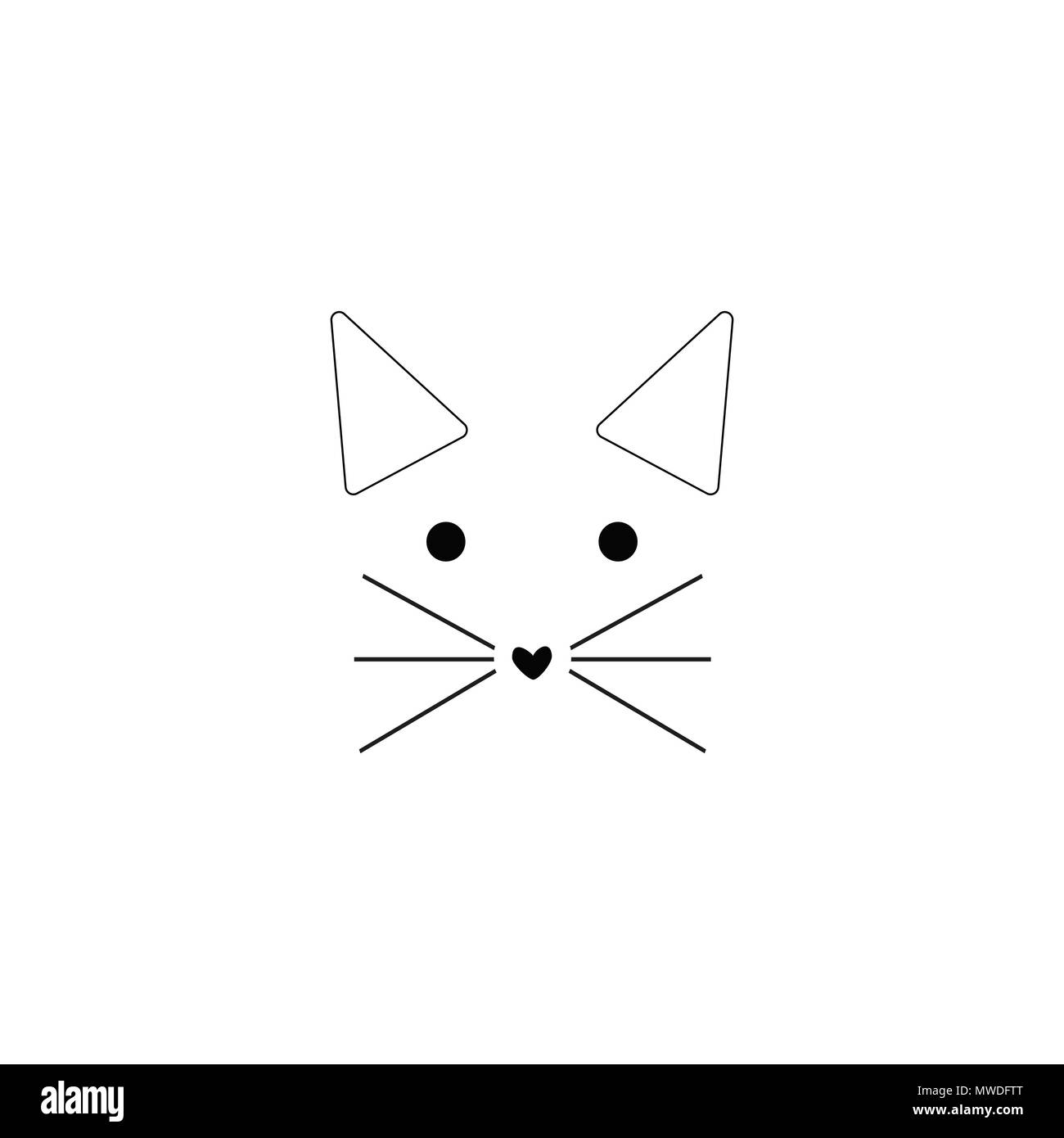Cat line icon on white background. vector illustration Stock Vector ...