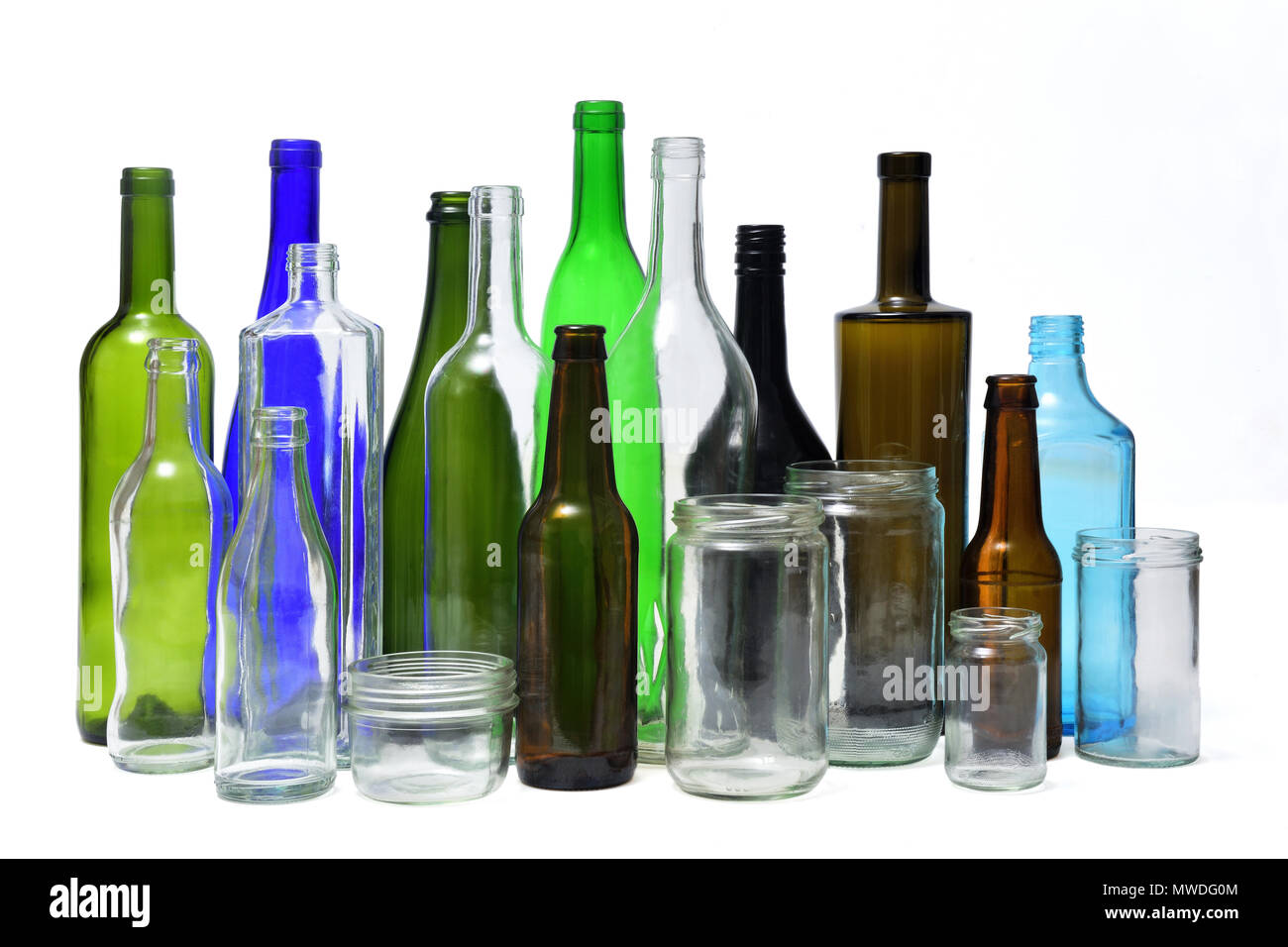 recyling glass on white background Stock Photo - Alamy