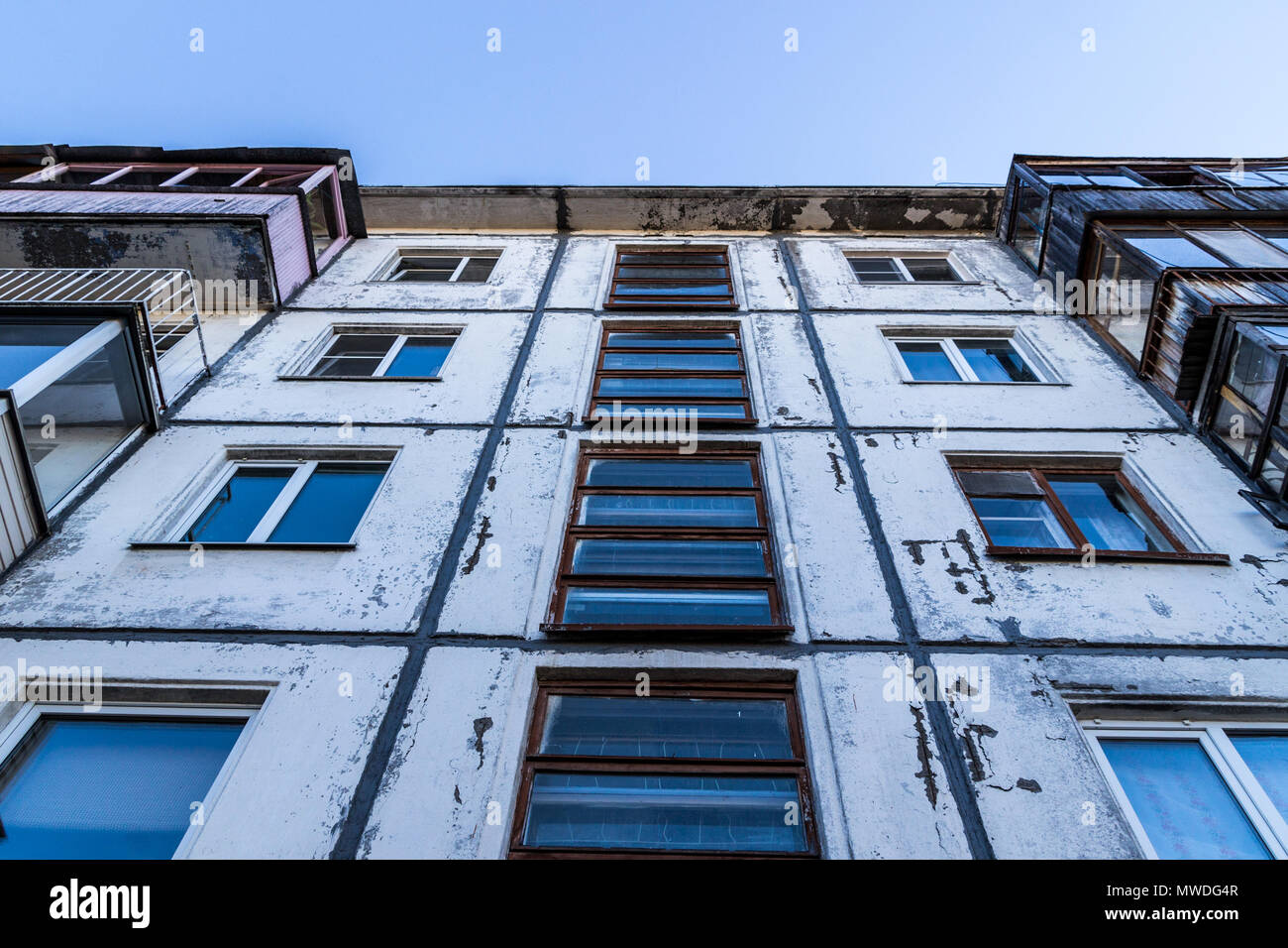 Panel house from the bottom Stock Photo - Alamy