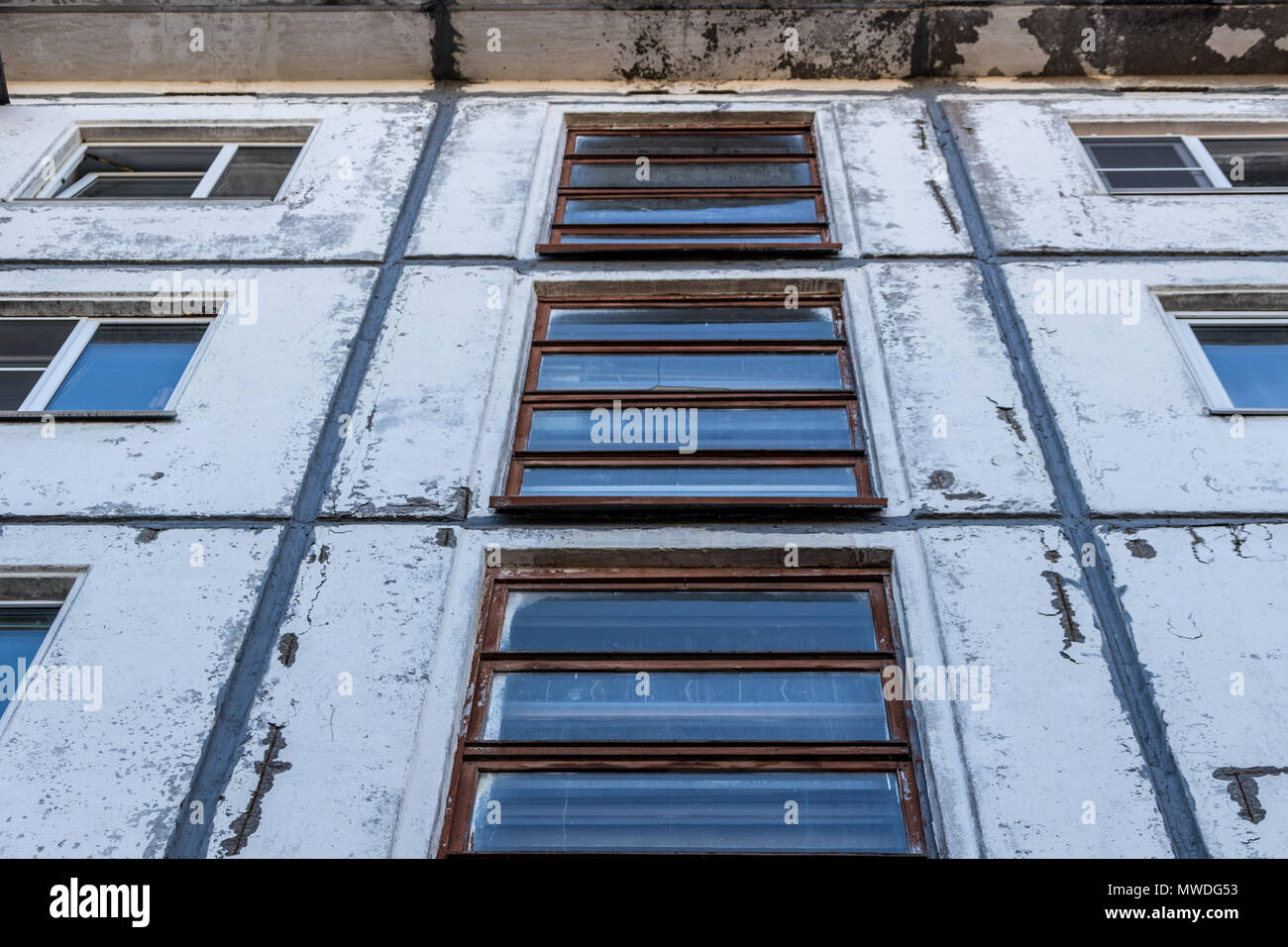 Panel house from the bottom Stock Photo - Alamy