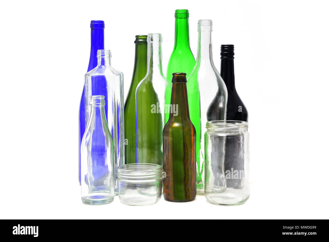 recyling glass on white background Stock Photo - Alamy