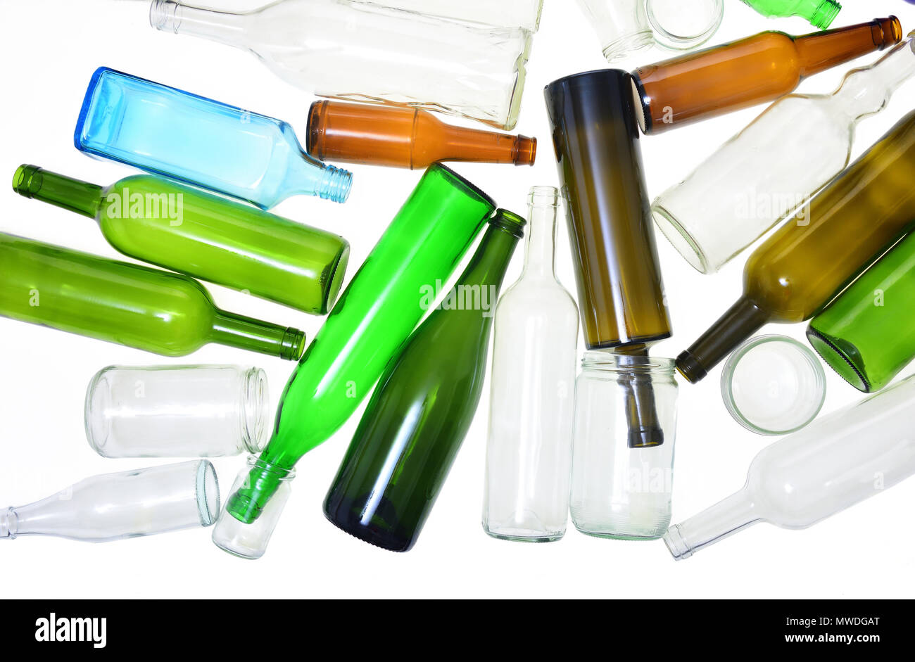 recycling glass on white background Stock Photo - Alamy