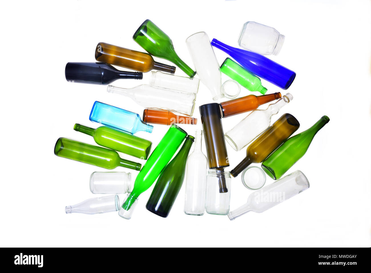 recycling glass on white background Stock Photo - Alamy