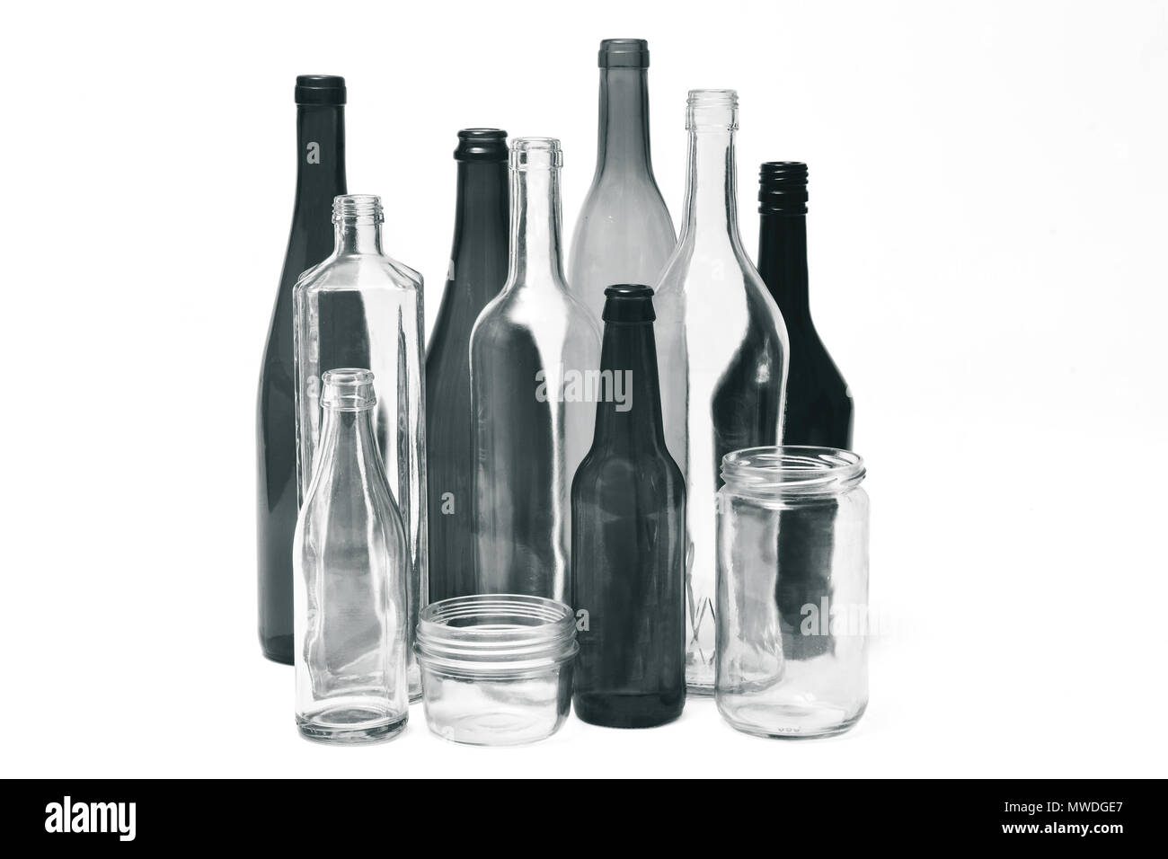 recycling glass on white background Stock Photo - Alamy