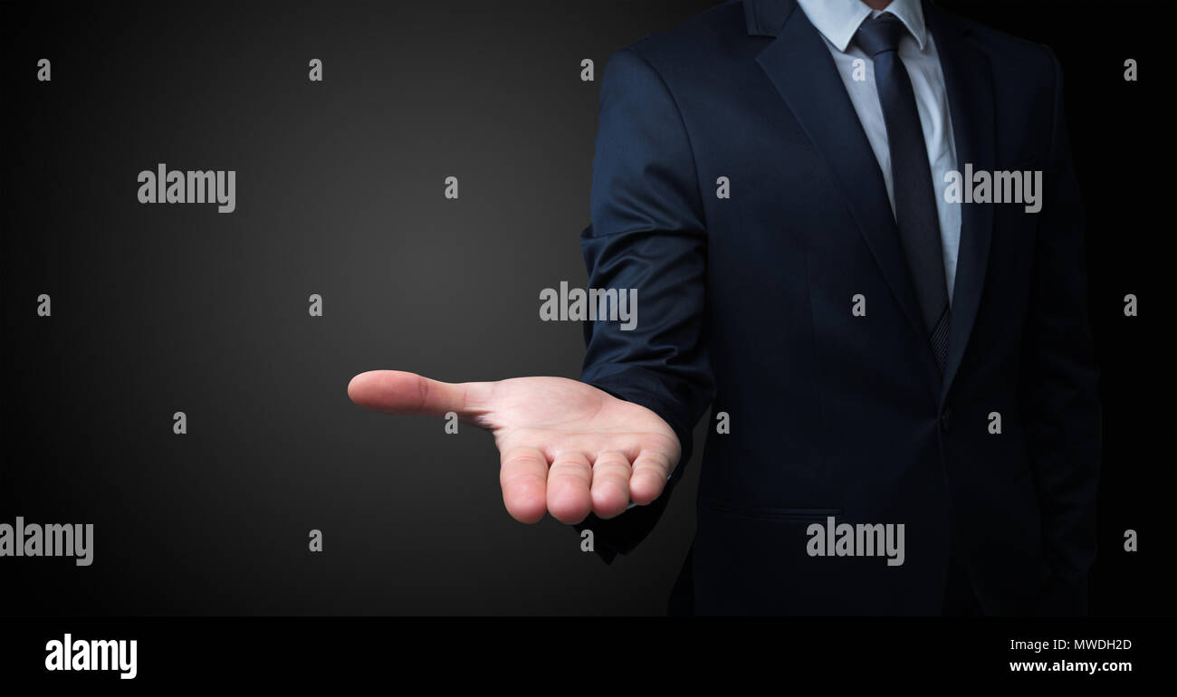 Businessman without head holding something without theme Stock Photo ...