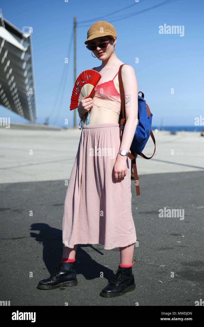 Artist Lara Delmage attending the Primavera Sound festival in Barcelona ...