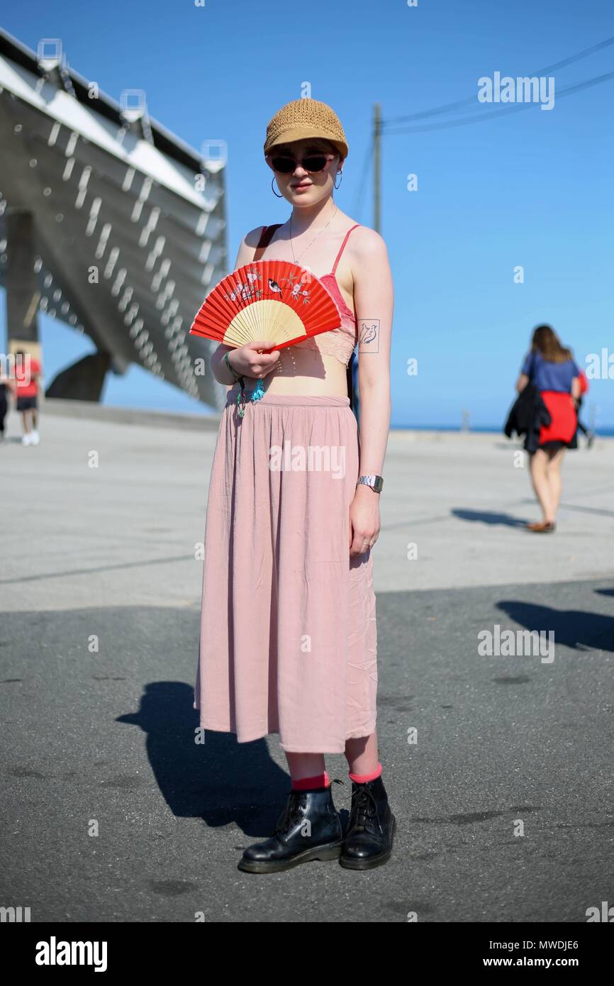 Artist Lara Delmage attending the Primavera Sound festival in Barcelona ...