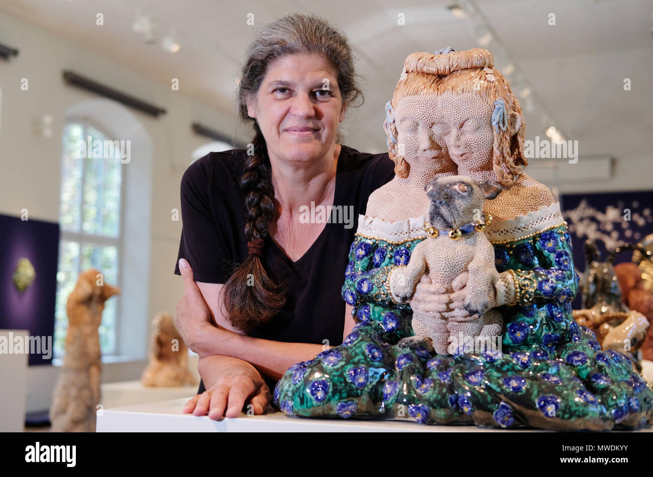 31 May 2018, Germany, Leipzig: The Dutch artist Carolein Smit standing ...