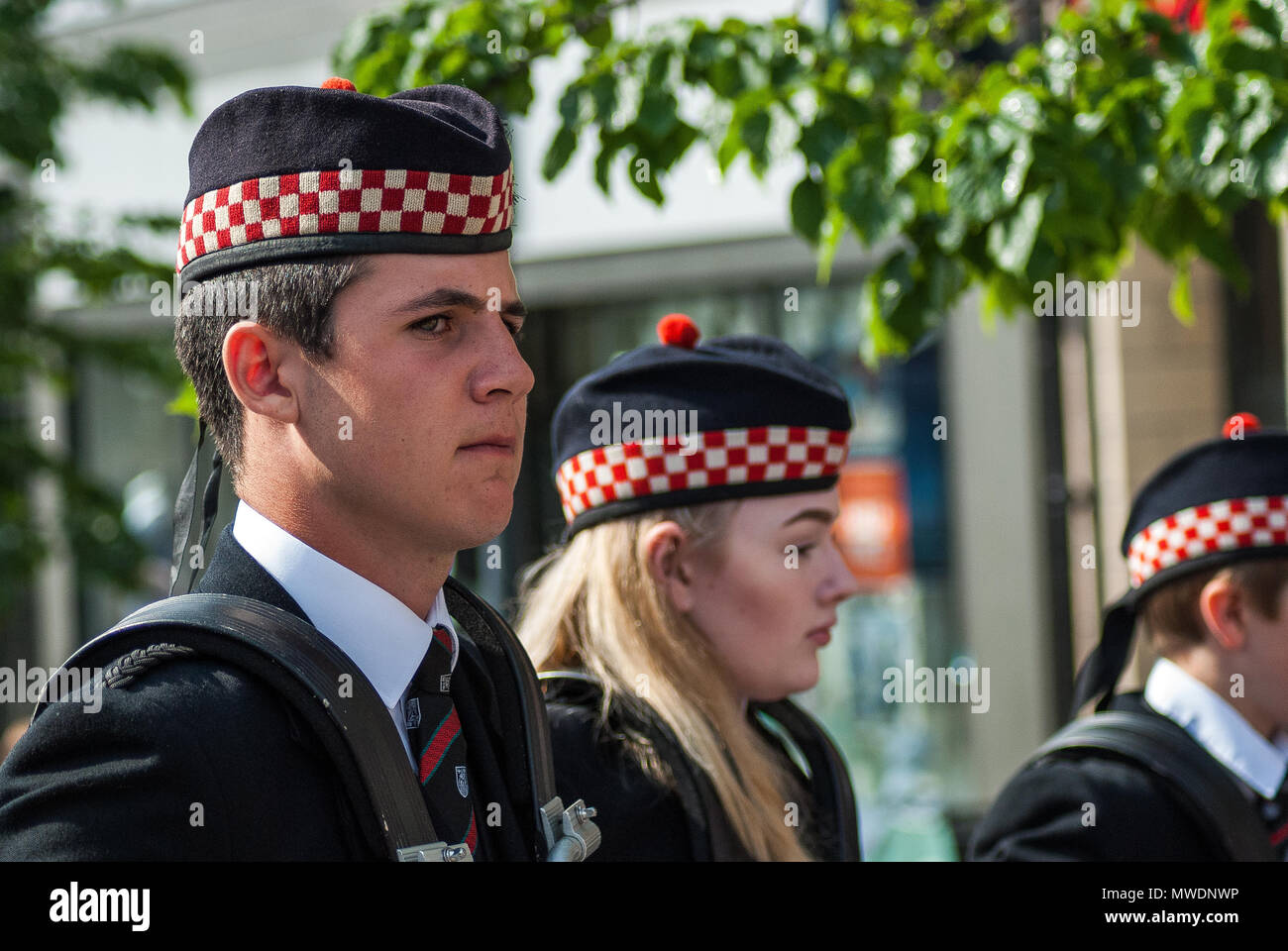 Alloa, Scotland, UK. 1st Jun, 2018. A portrait of a member of the band ...
