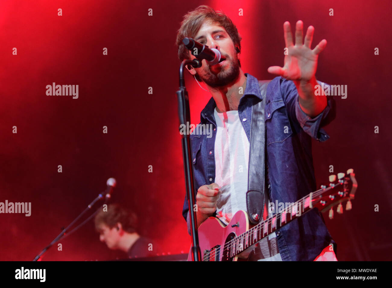 Worms, Germany. 1st June 2018. Max Giesinger performs on stage. German ...