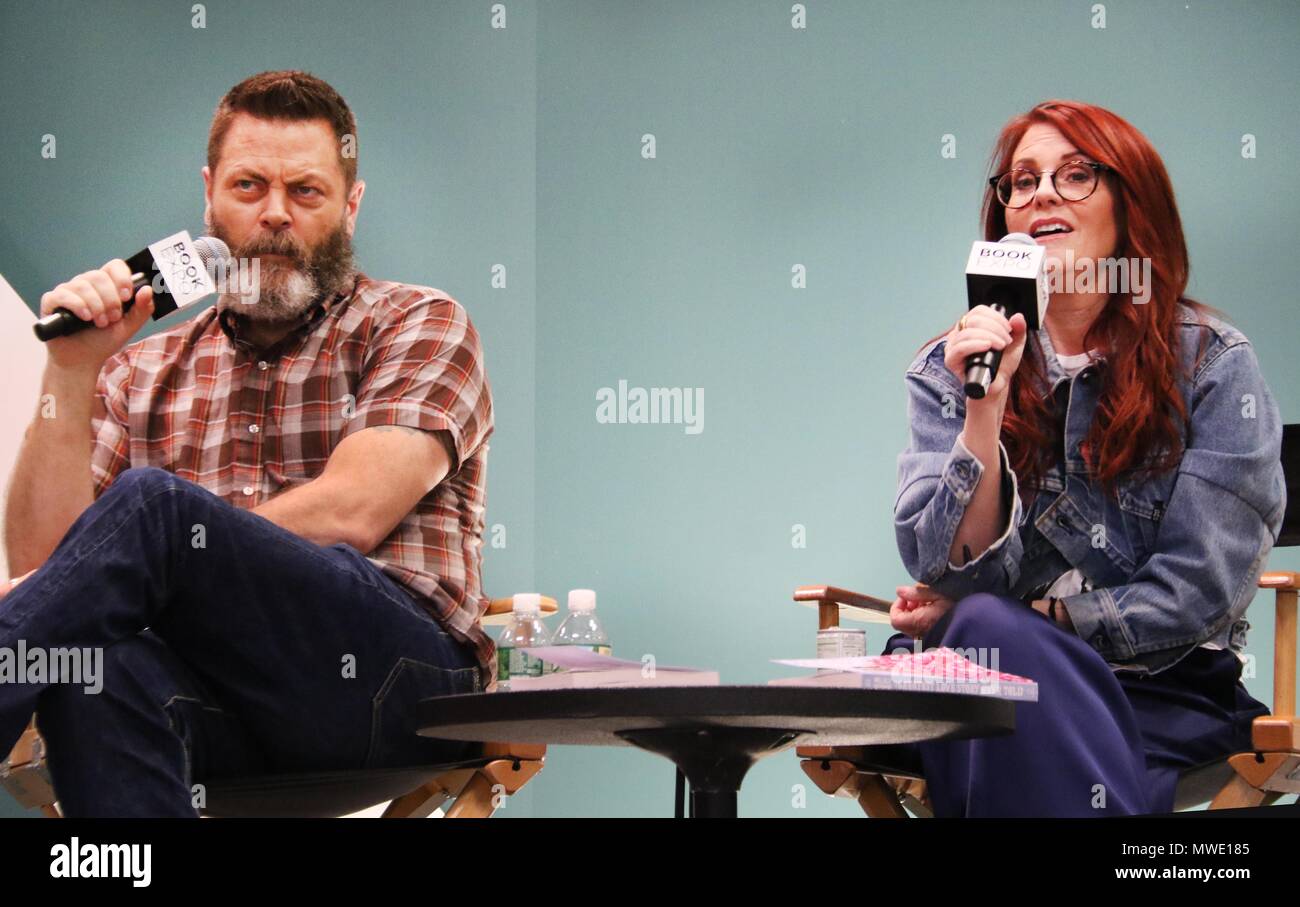New York City, USA. 01st Jan, 2018. Megan Mullally and Husband Nick ...