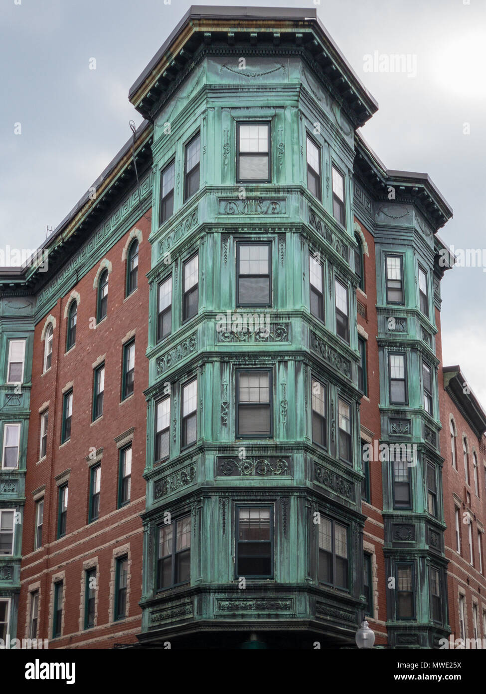 Copper Tripartite, Bay Windows in the North End neighborhood of Boston ...