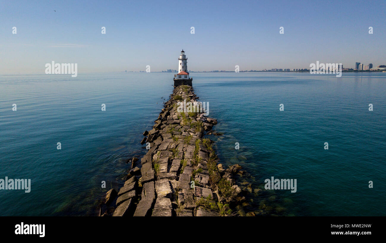 Chicago Harbor Lighthouse, 1893, Chicago, Illinois, USA Stock Photo - Alamy