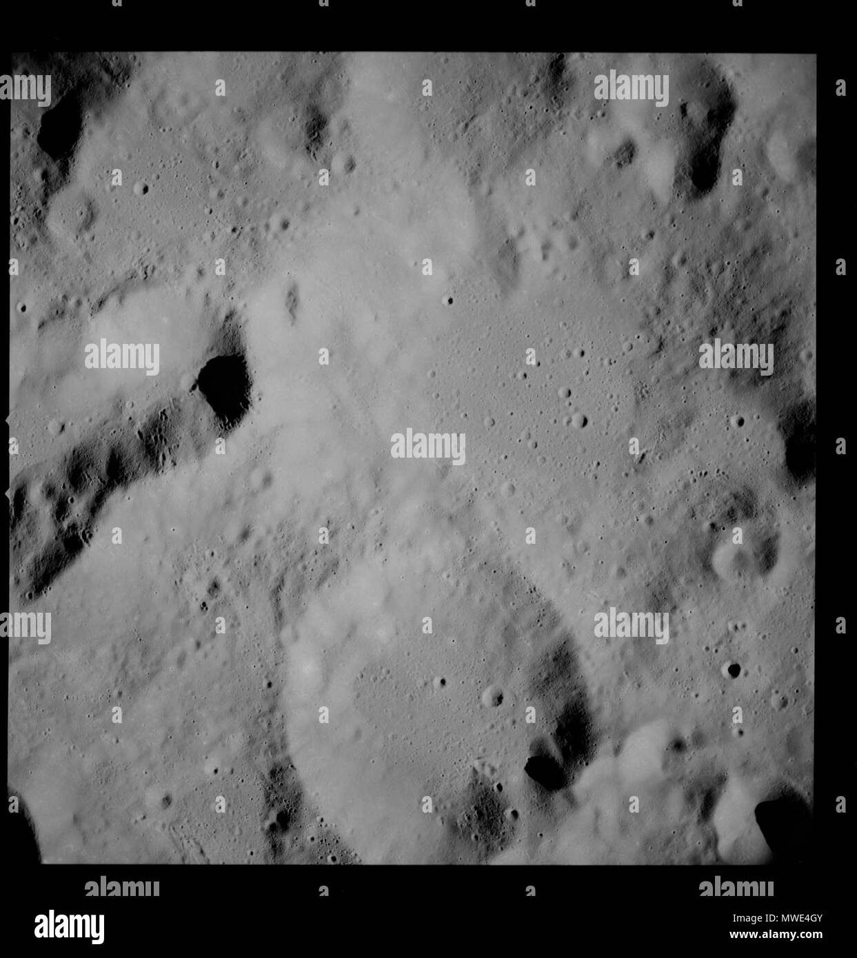Apollo 8 mission. Lunar orbit showing texture topography and craters on ...