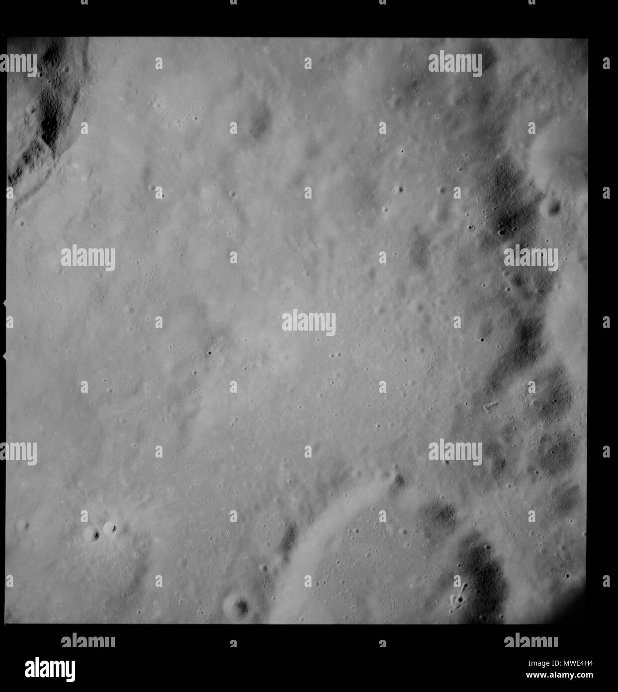 Apollo 8 mission. Lunar orbit showing texture topography and craters on ...