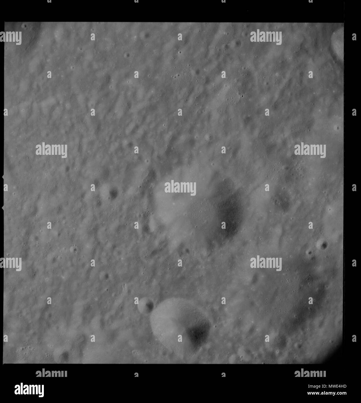Apollo 8 mission. Lunar orbit showing texture topography and craters on ...
