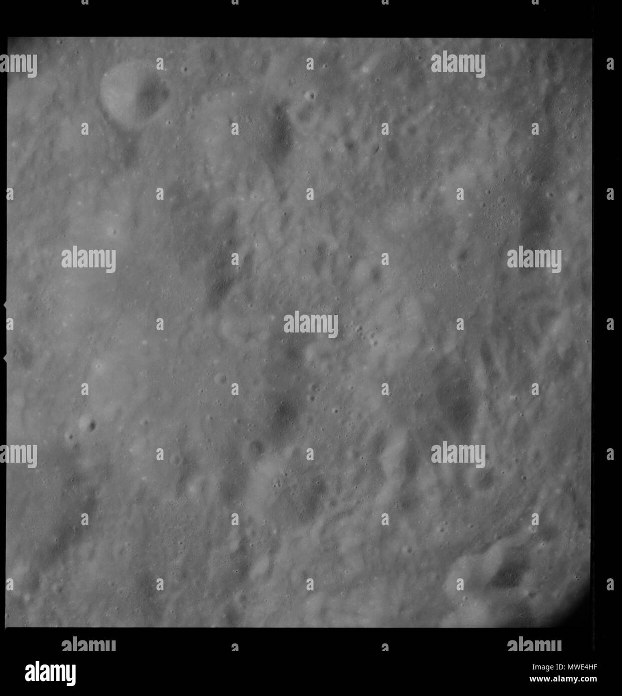 Apollo 8 mission. Lunar orbit showing texture topography and craters on ...