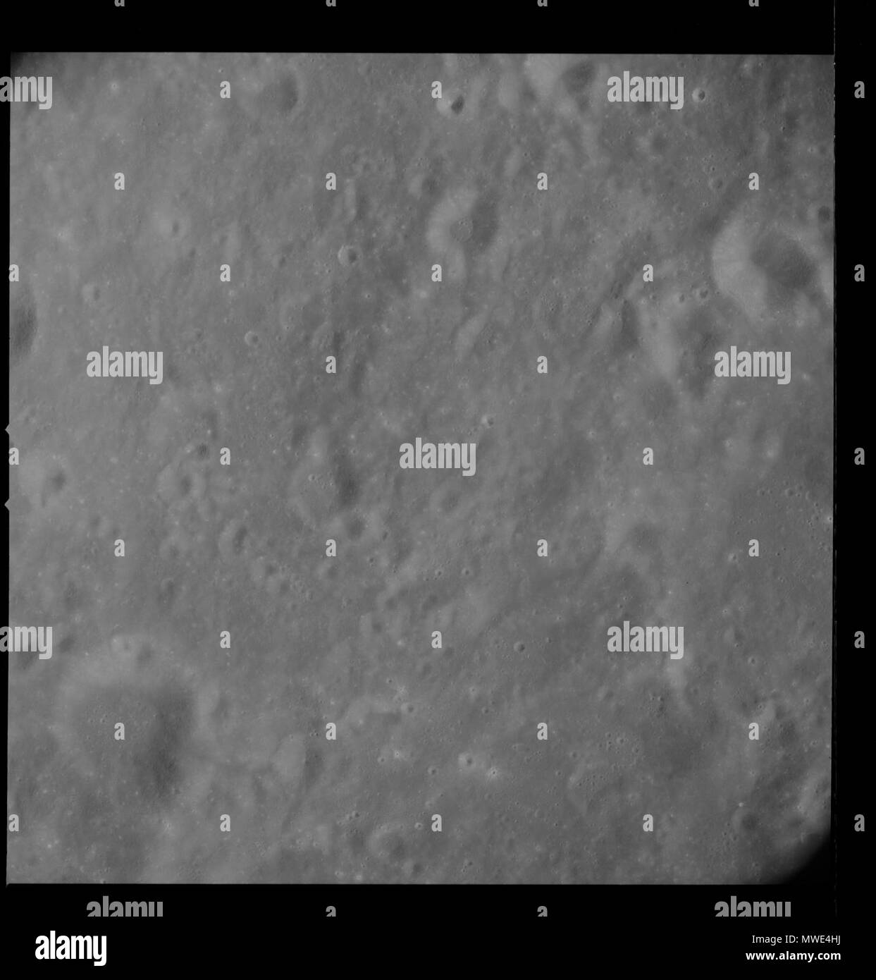 Apollo 8 mission. Lunar orbit showing texture topography and craters on ...